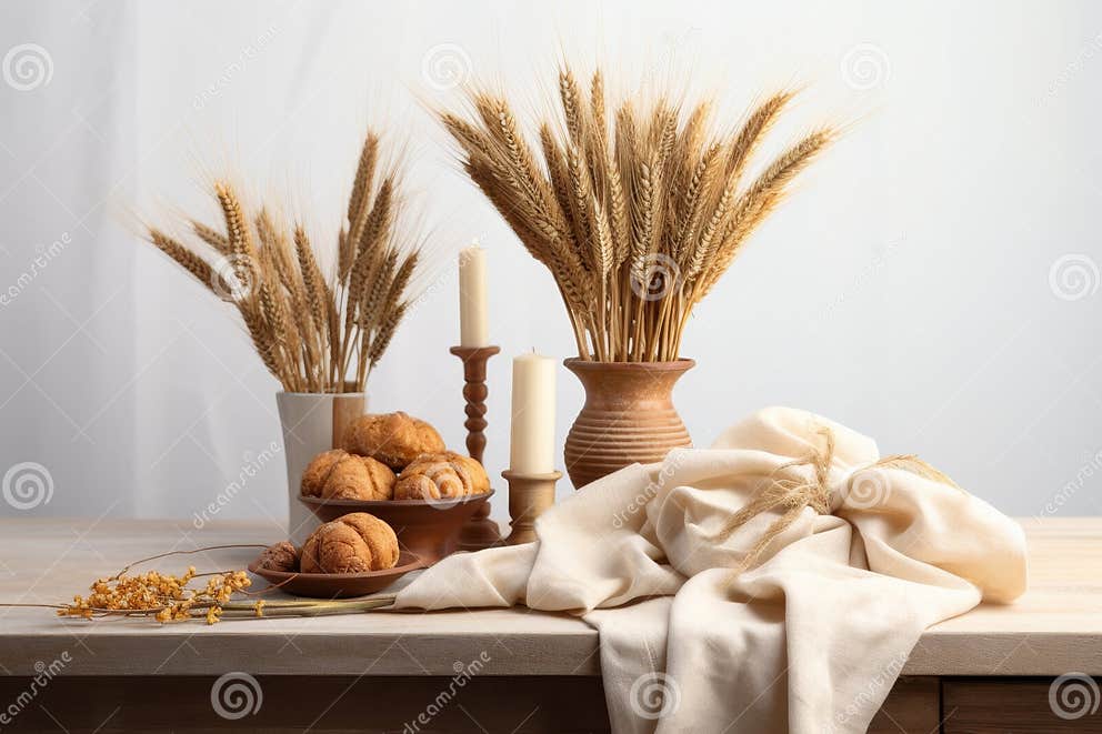 Freshly Harvested Wheat Bundle with Grains Displayed on Clean White ...