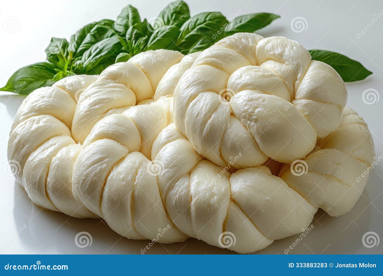 Freshly Isolated Braided Buffalo Mozzarella Cheese on Stock ...