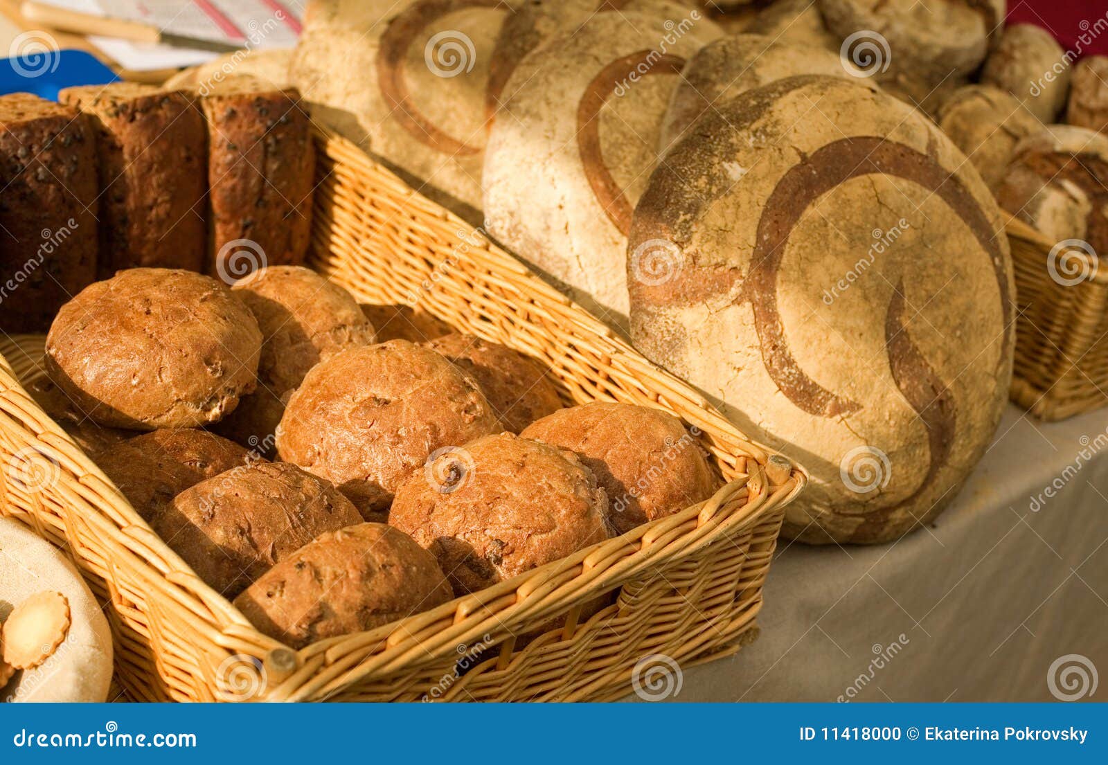 Freshly Made Bread at the Market Stock Photo - Image of bread, black ...