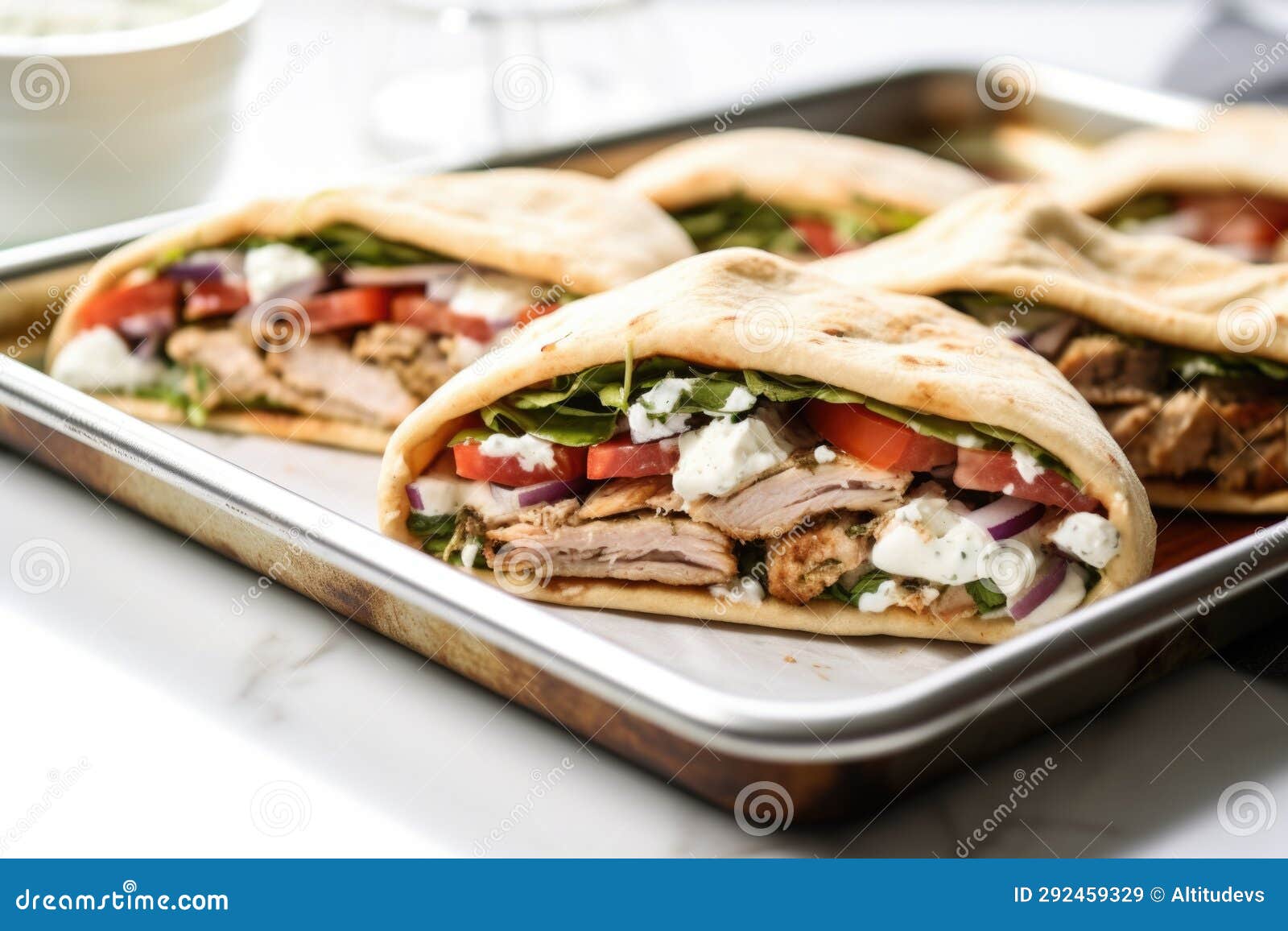 Freshly Made Gyro Sandwich on a Baking Sheet Stock Image - Image of ...