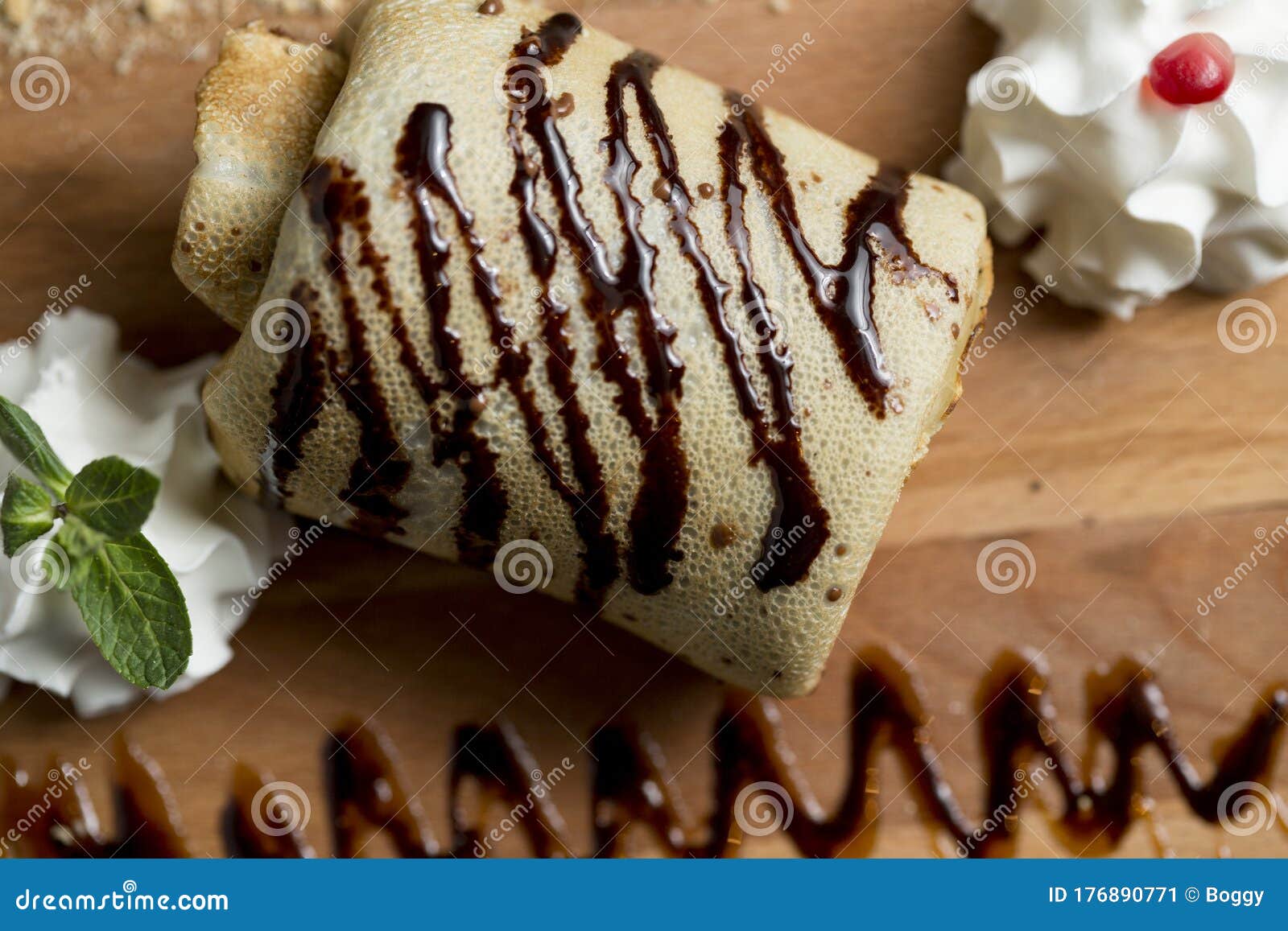 Pancake roll stock image. Image of cuisine, gourmet - 176890771