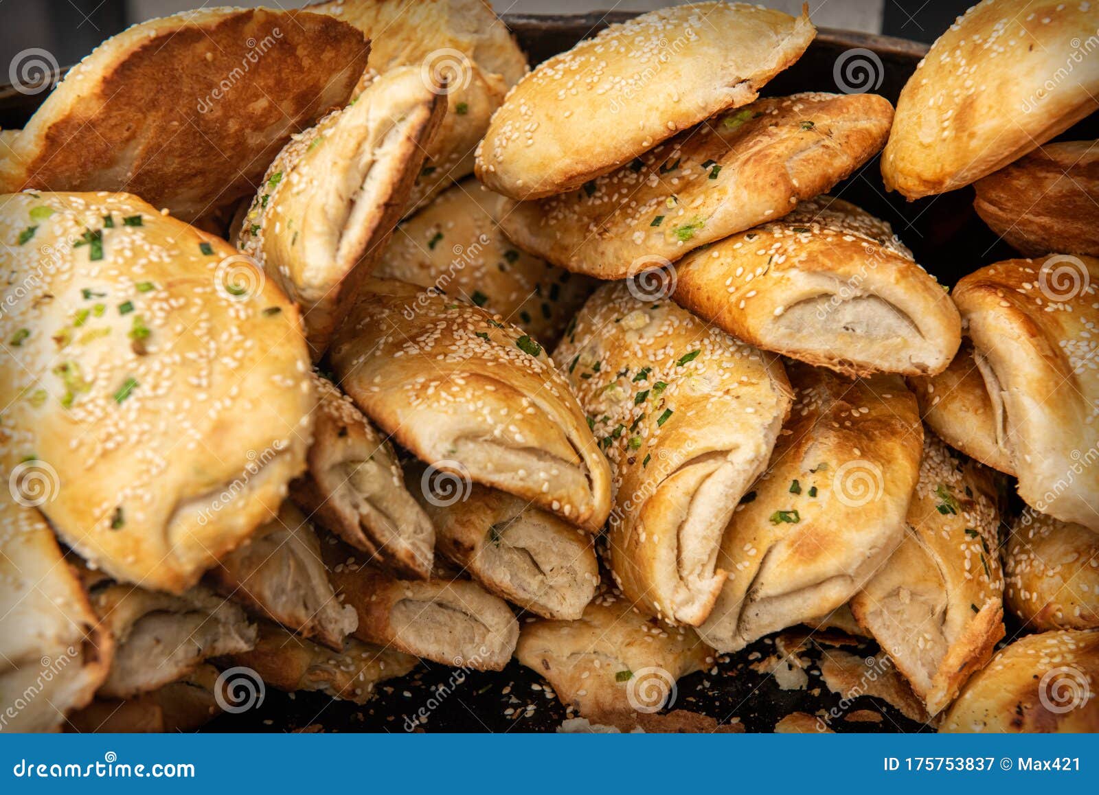 Freshly Made Stack of Chinese Style Bread Stock Image - Image of travel ...