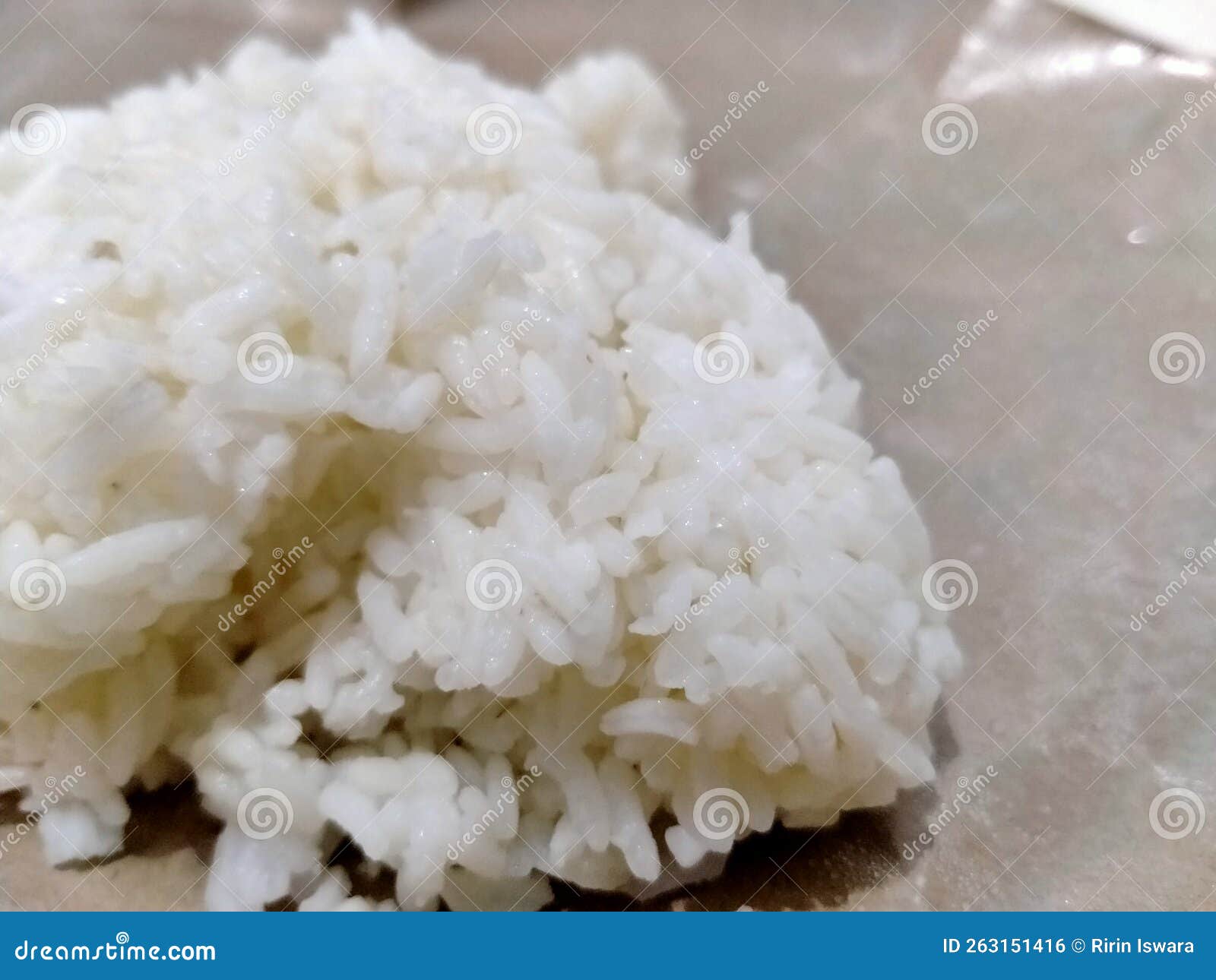 Freshly Opened White Rice from the Package Stock Photo - Image of food ...