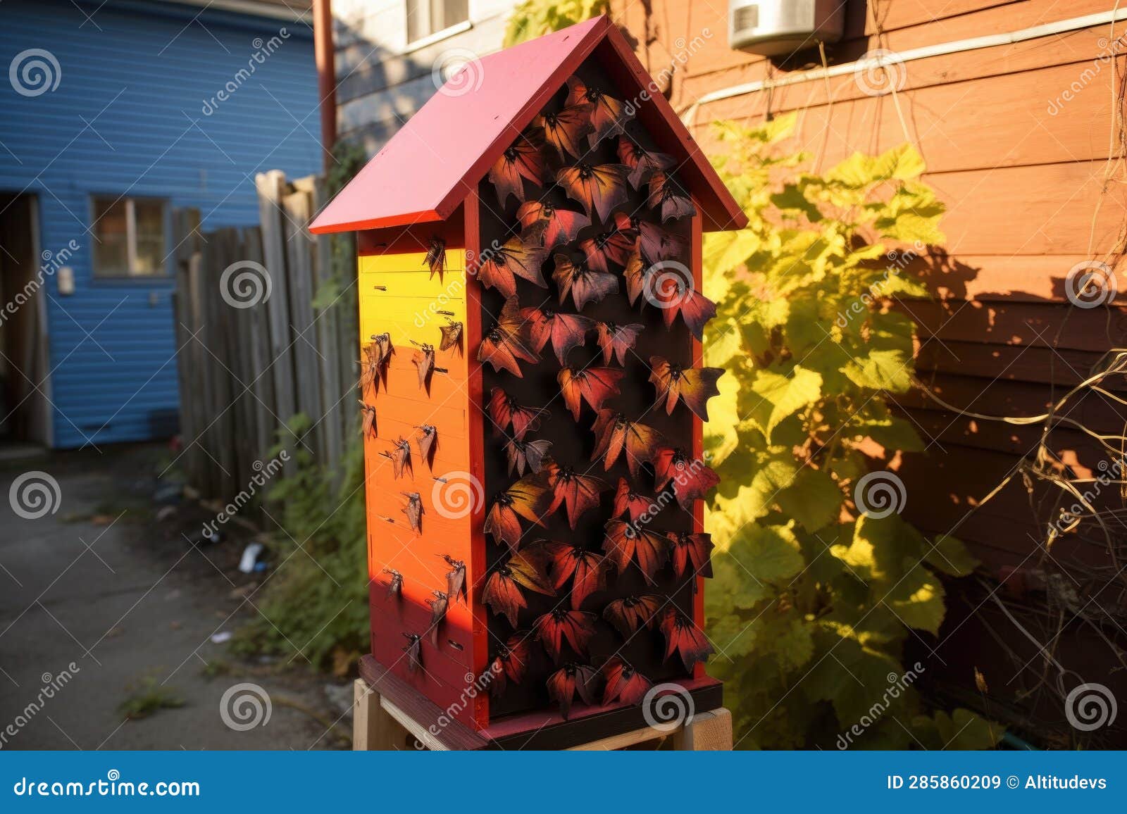Freshly Painted Bat House Drying in Sunlight Stock Image - Image of ...