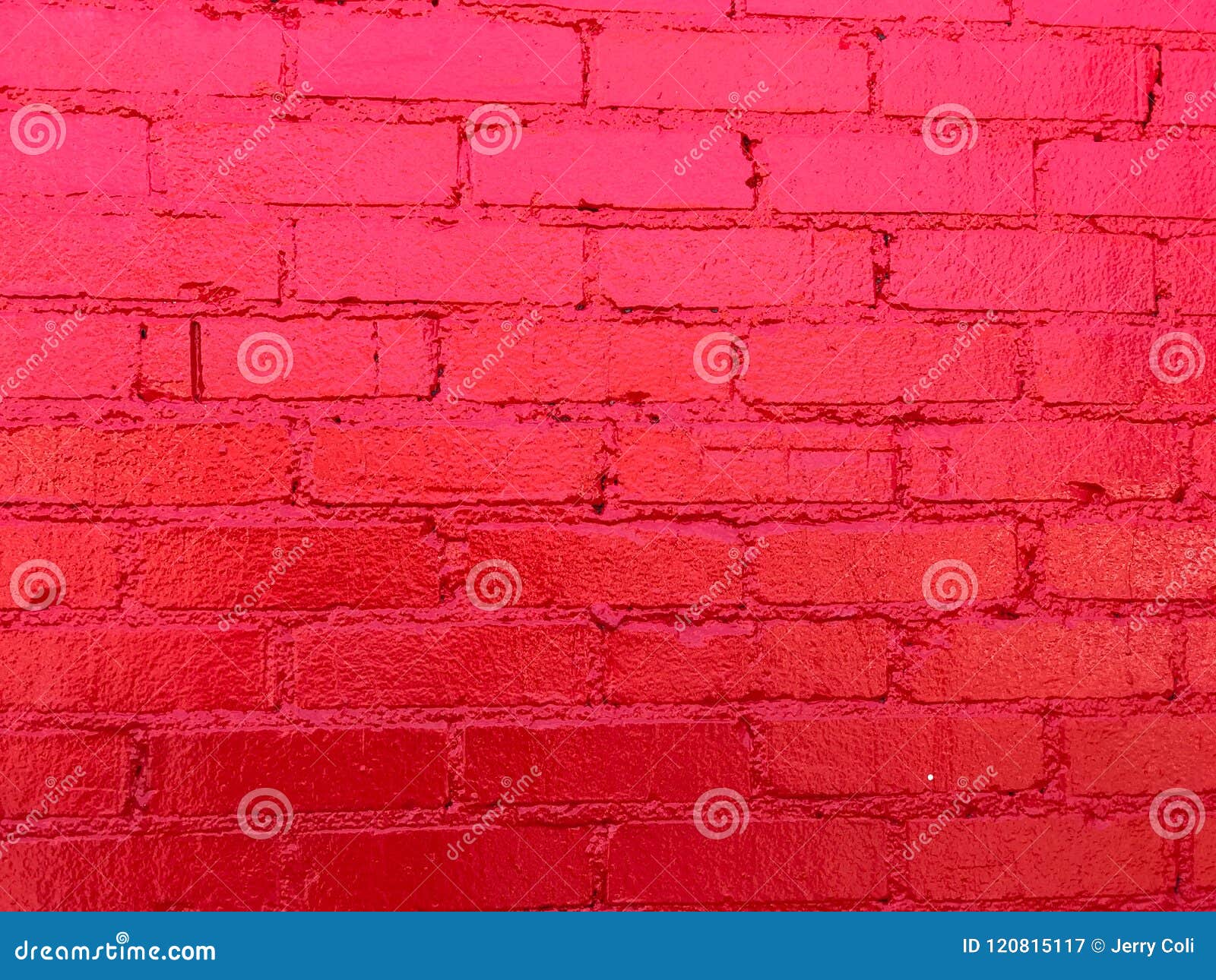 Freshly Painted Red Brick Wall Stock Image - Image of painted, wall ...
