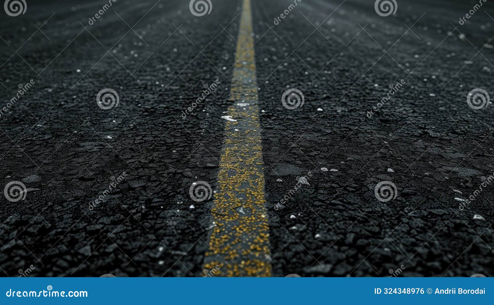 Freshly Paved Asphalt Road Under Moonlit Sky. Stock Illustration ...