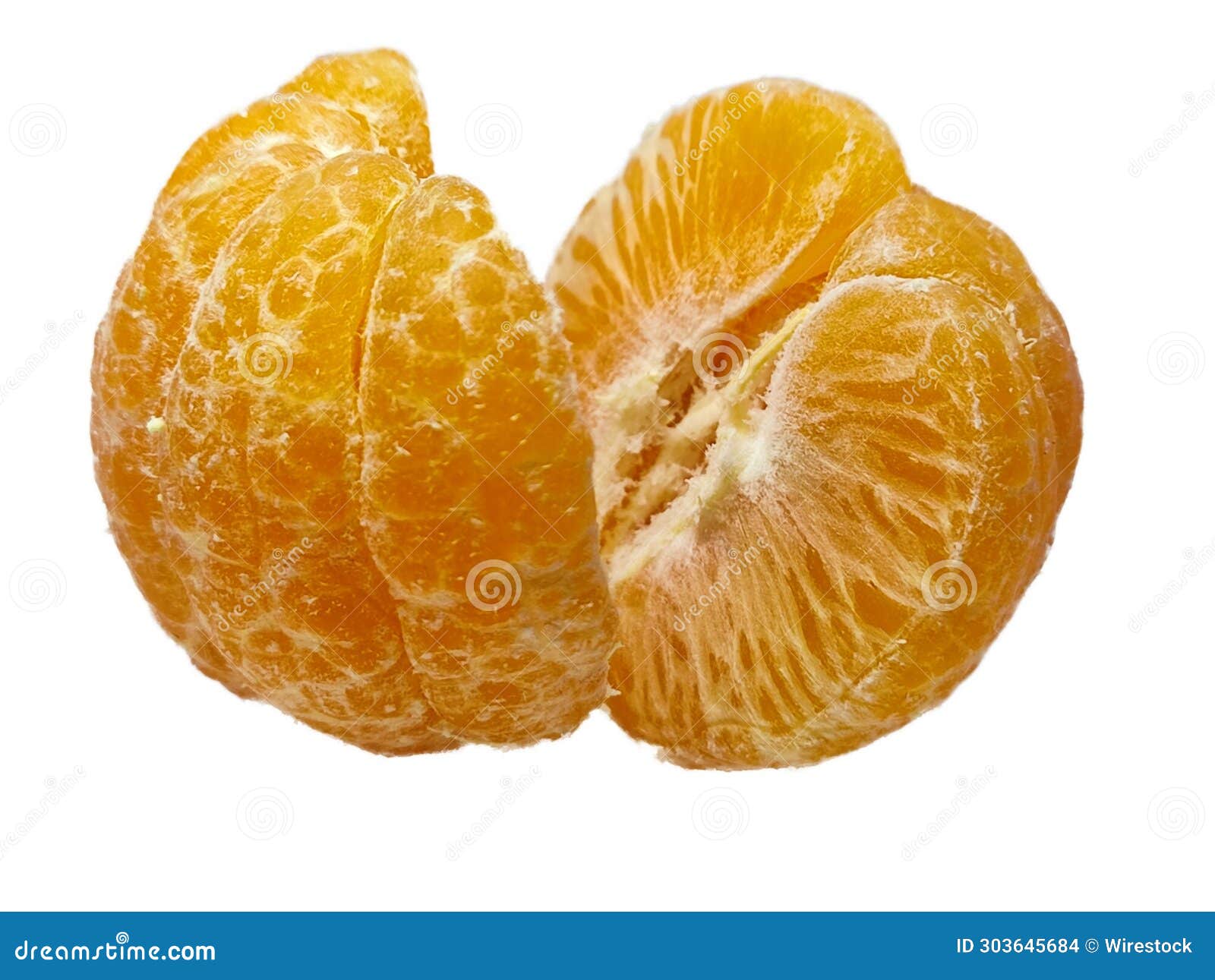 Freshly Peeled Tangerine Isolated on a White Surface Stock Photo ...