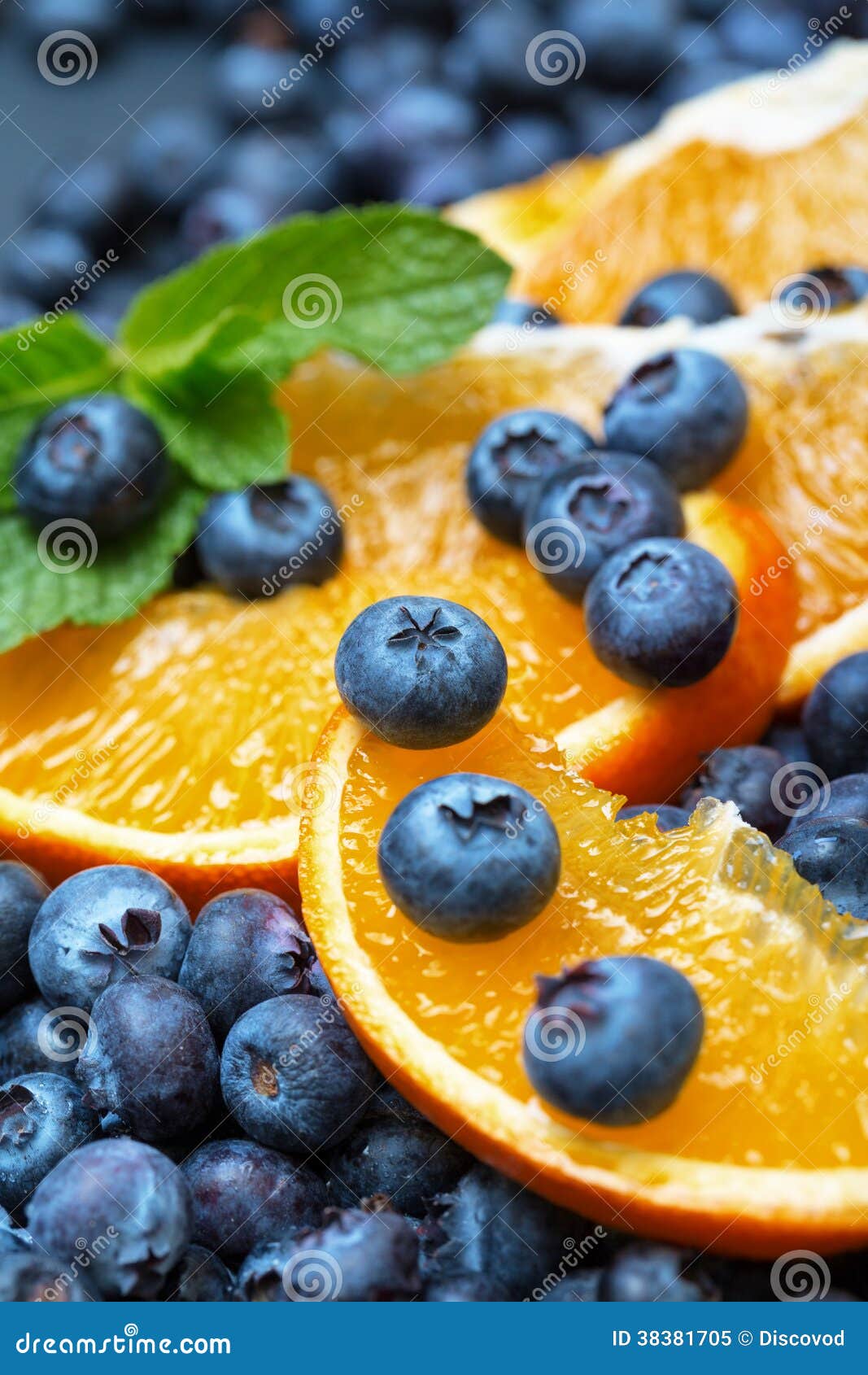 Freshly Picked Blueberries with Orange Stock Image - Image of ripe ...
