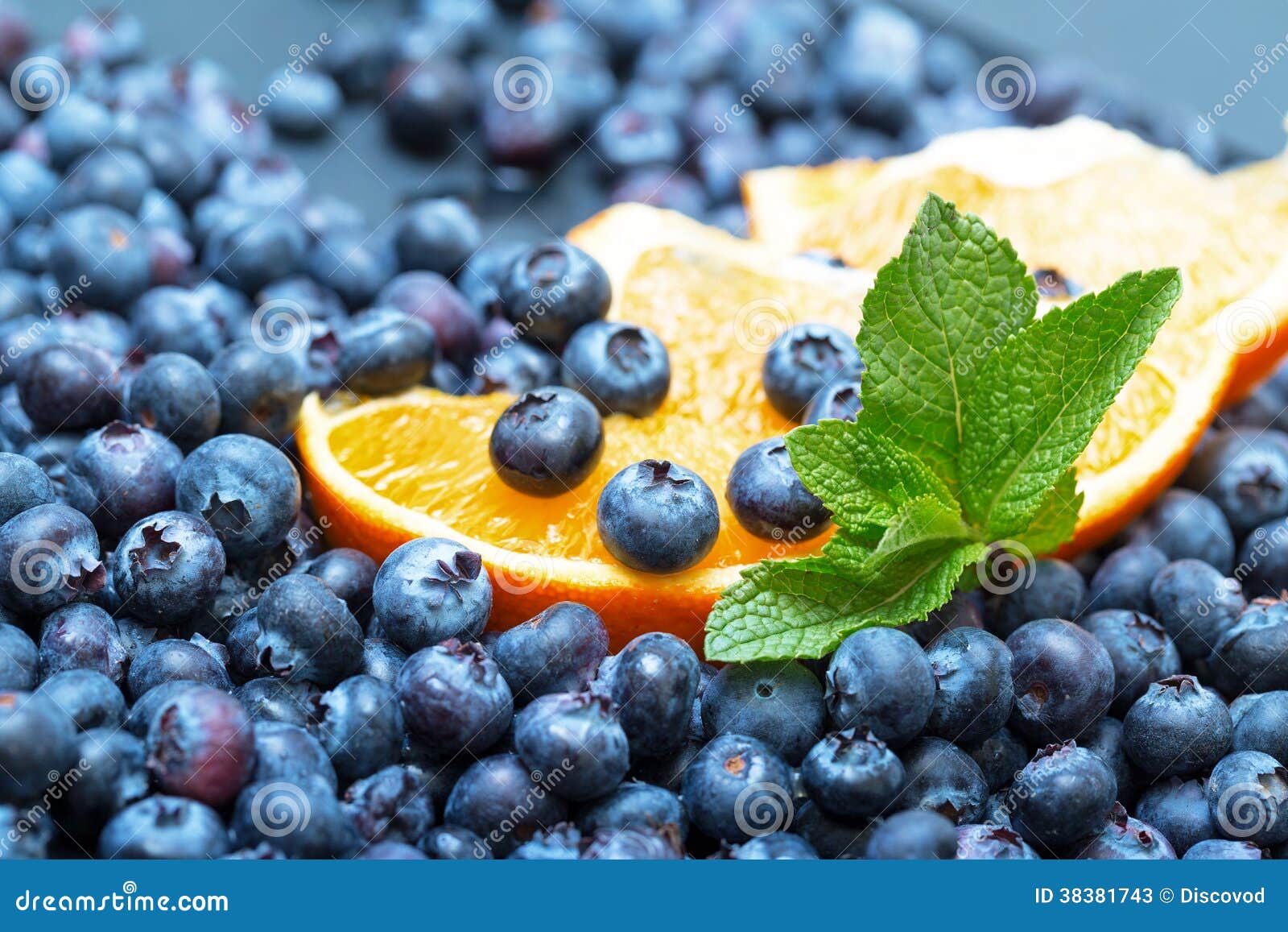 Freshly Picked Blueberries with Orange Stock Image - Image of healthy ...