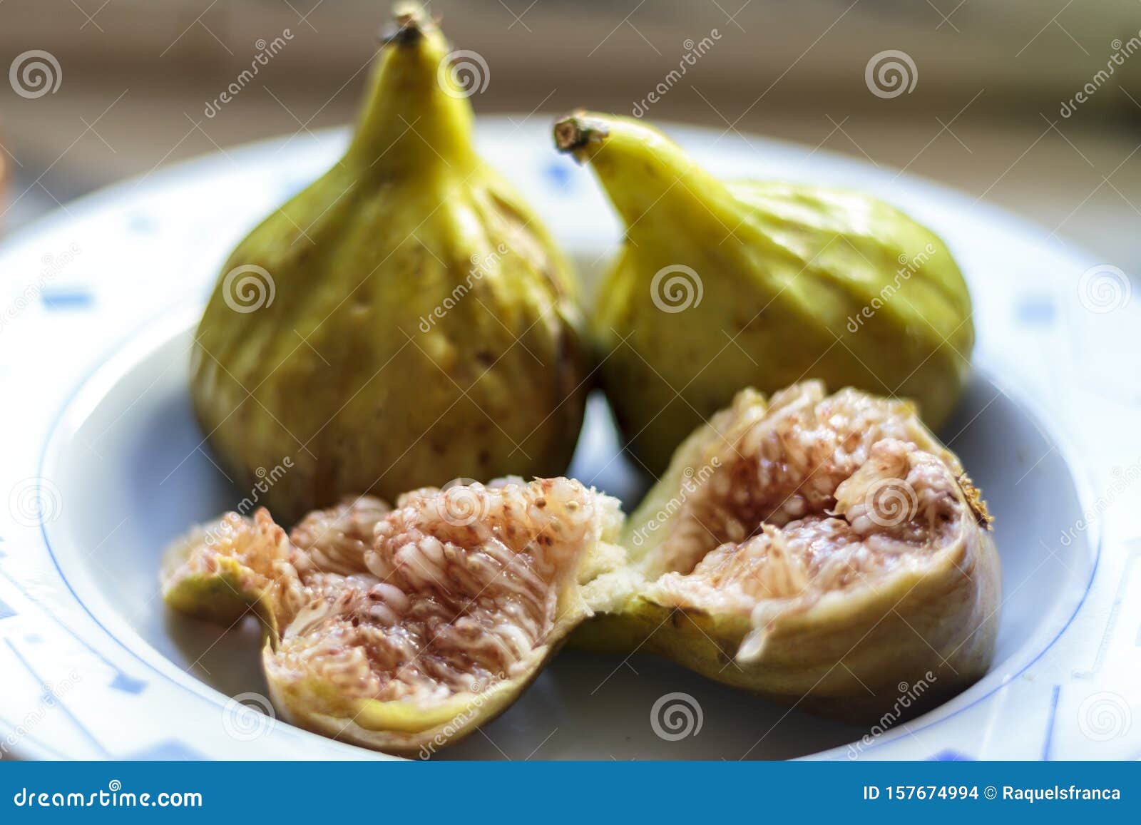 Freshly Picked Fig in a Plate Stock Photo - Image of food, ingredient ...