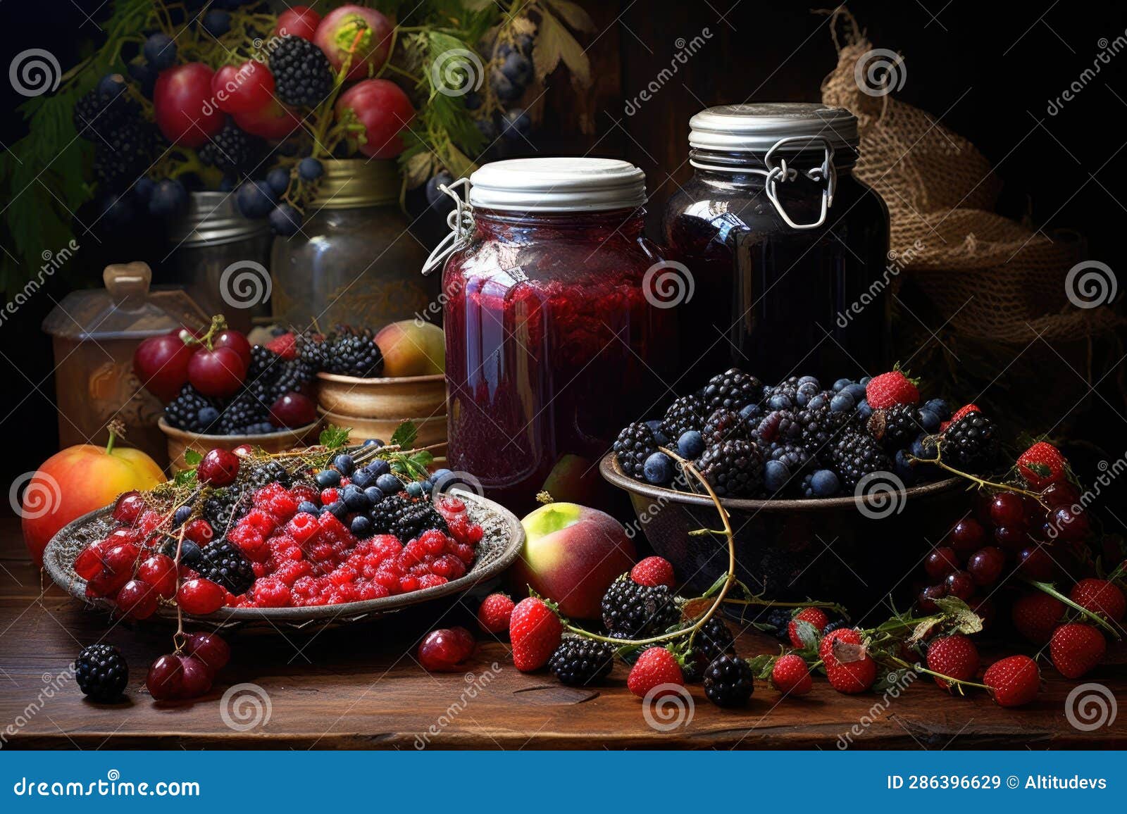 Freshly Picked Fruits and Berries for Jam Making Stock Image - Image of ...