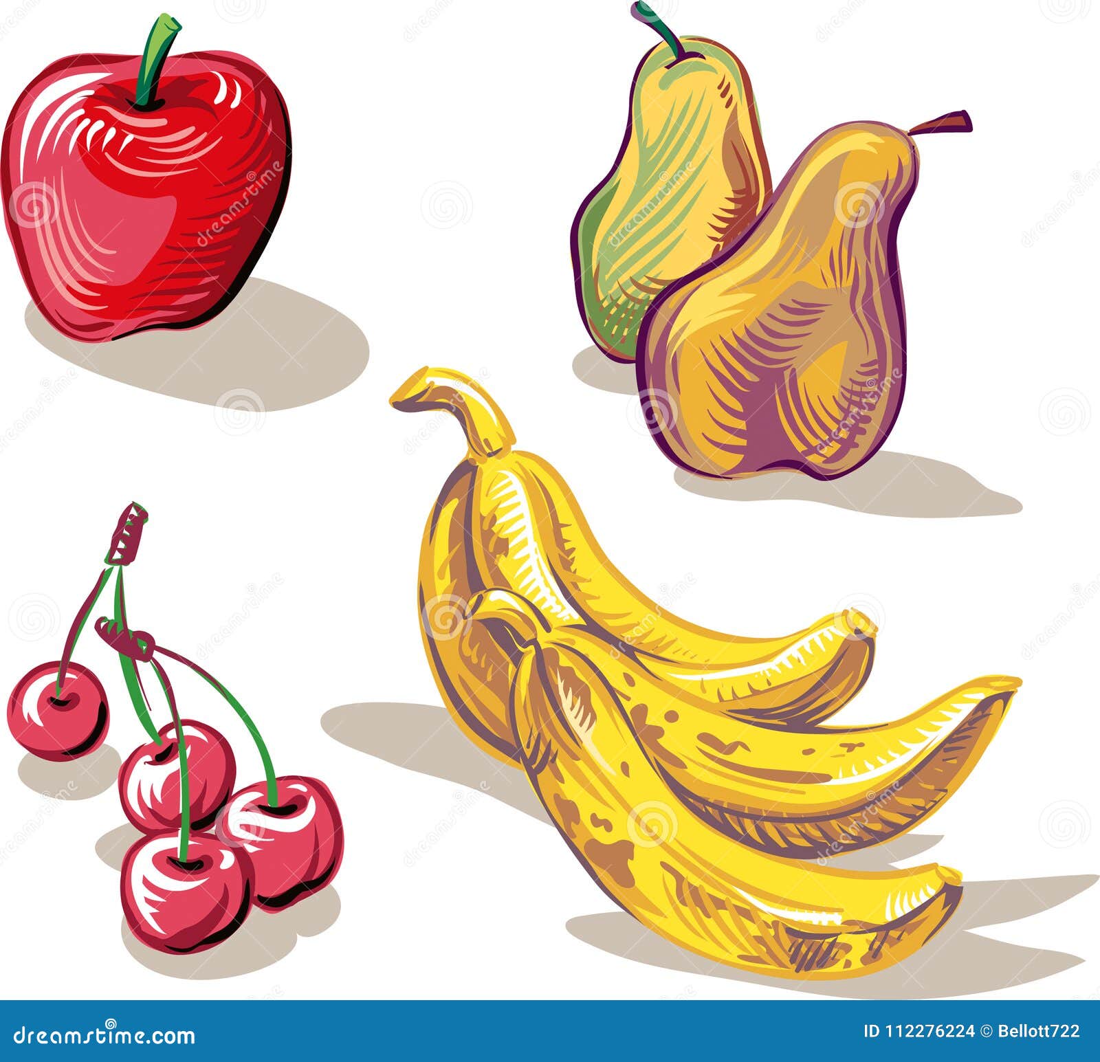 Freshly picked ripe fruit. stock illustration. Illustration of bananas ...