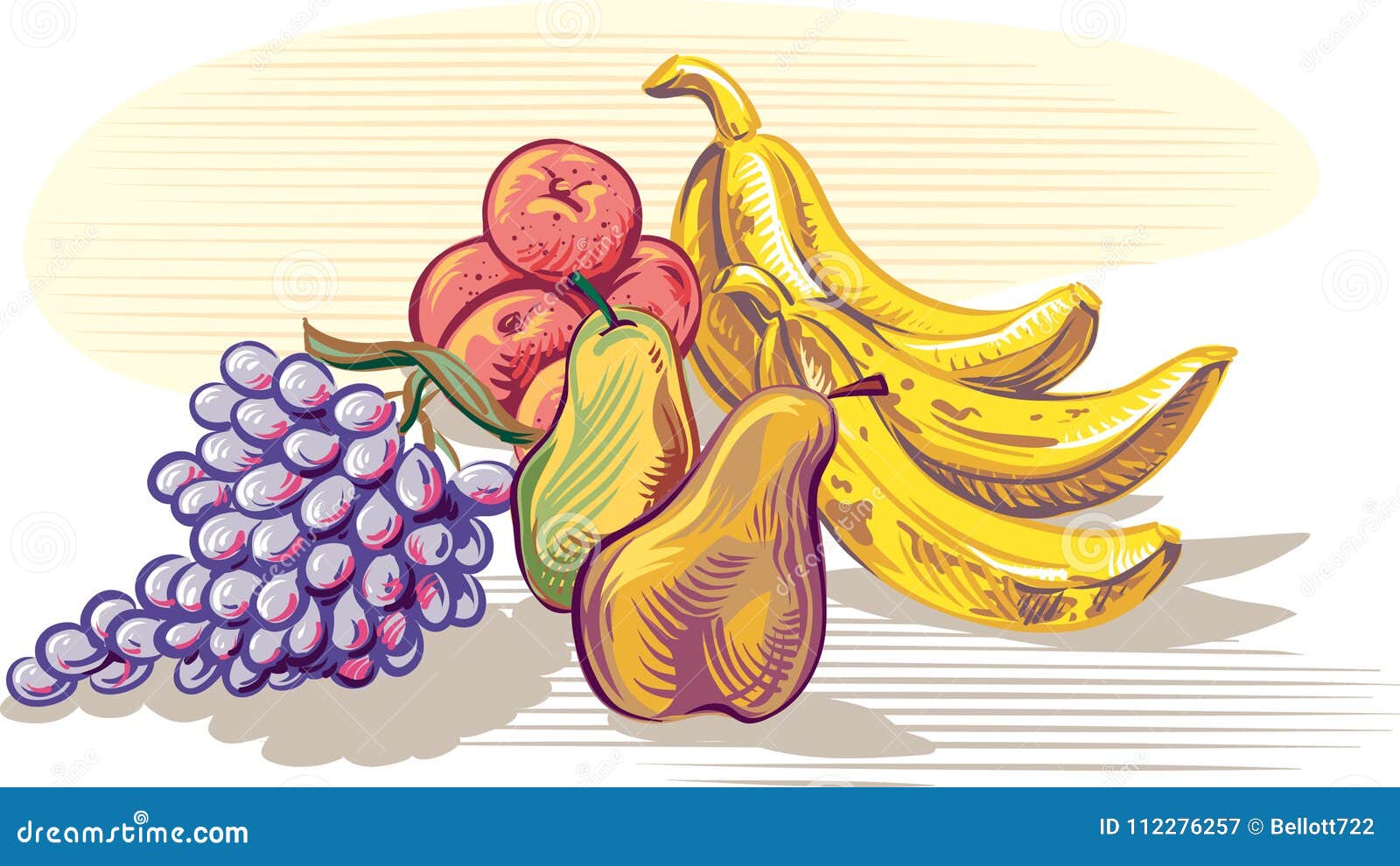 Freshly picked ripe fruit. stock illustration. Illustration of grapes ...