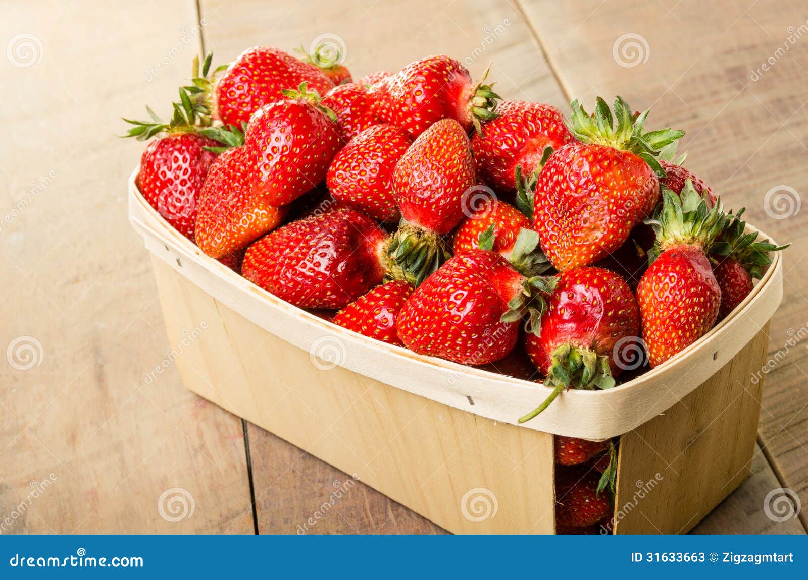Freshly Picked Strawberries in a Basket Stock Image - Image of ...