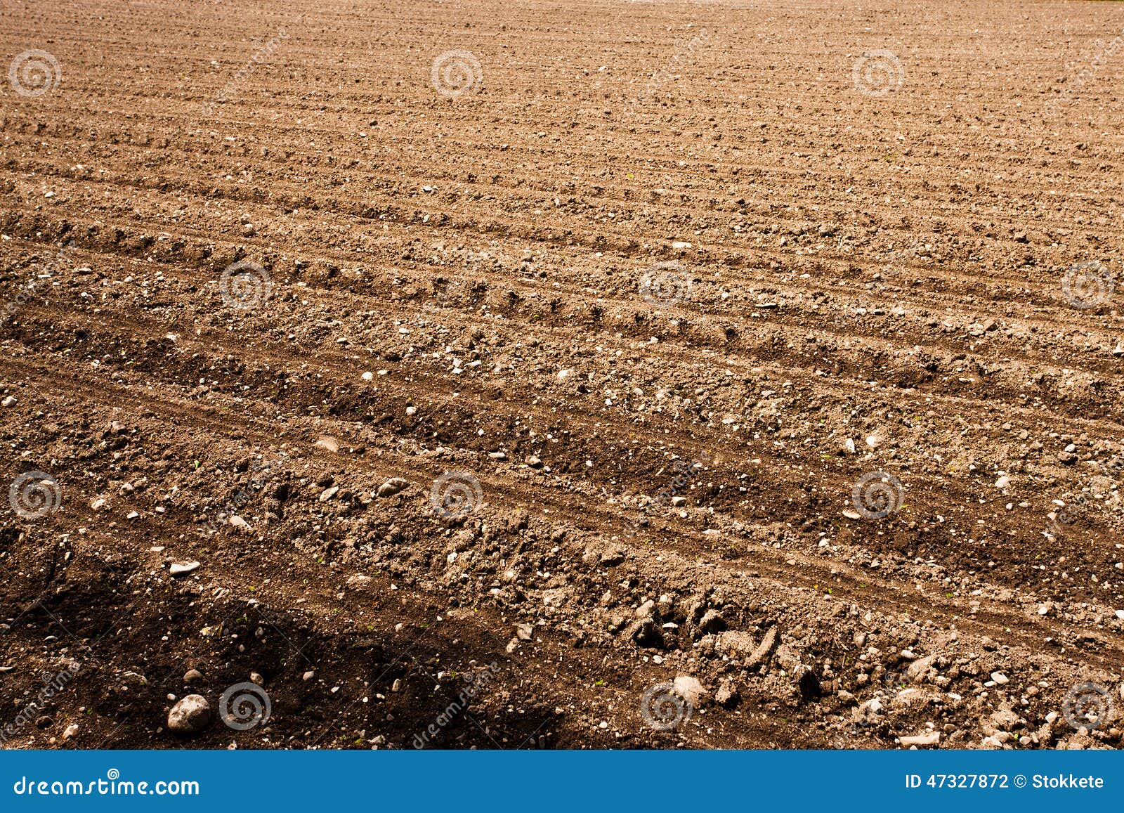 Freshly ploughed field stock photo. Image of dirt, nature - 47327872