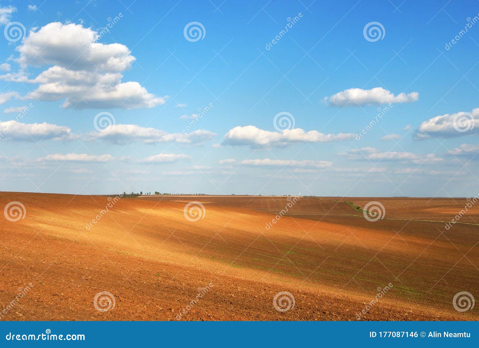 Freshly Ploughed Field during Springtime Stock Photo - Image of field ...