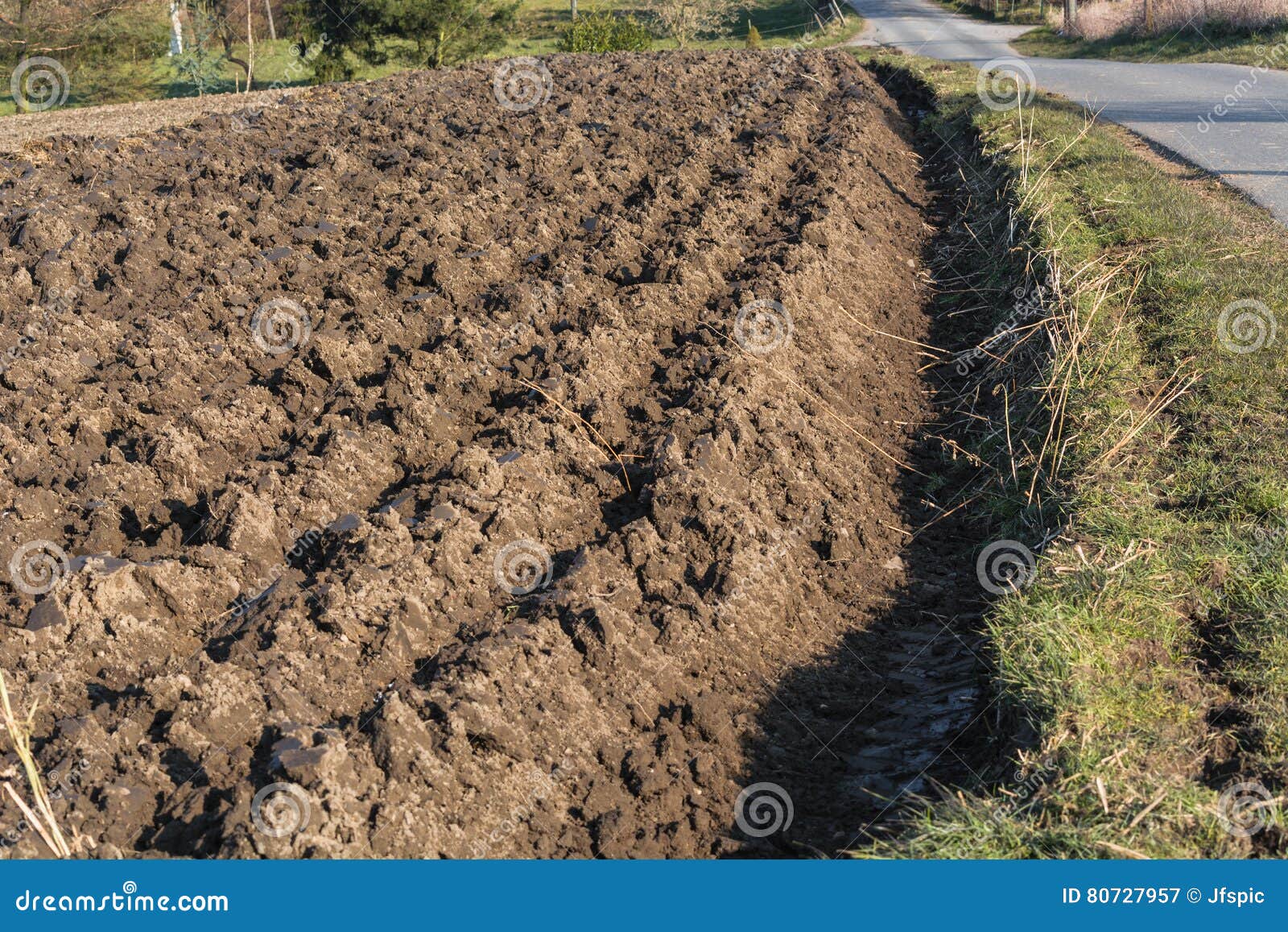 Freshly Plowed Field in Germany. Stock Image - Image of furrow, nature ...
