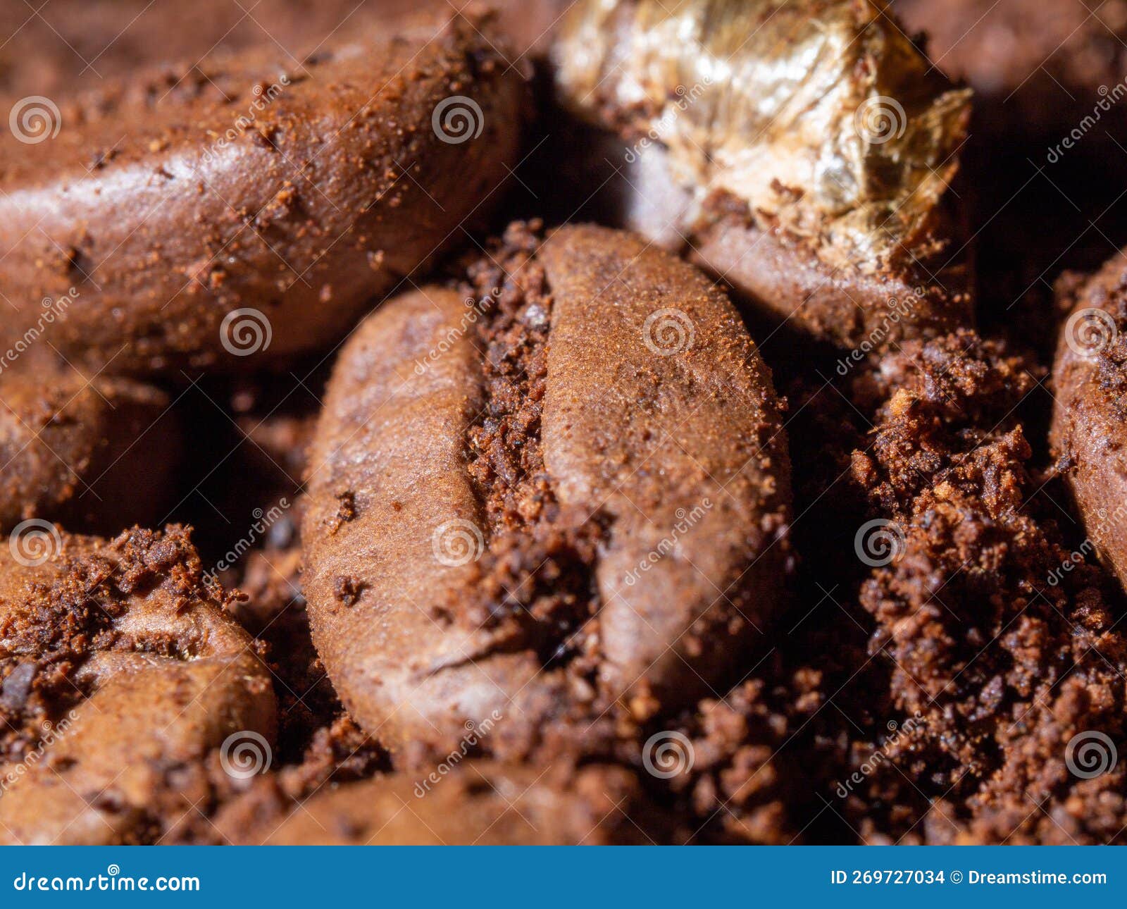Freshly Roasted Coffee Beans. Macro Photos Stock Photo - Image of ...