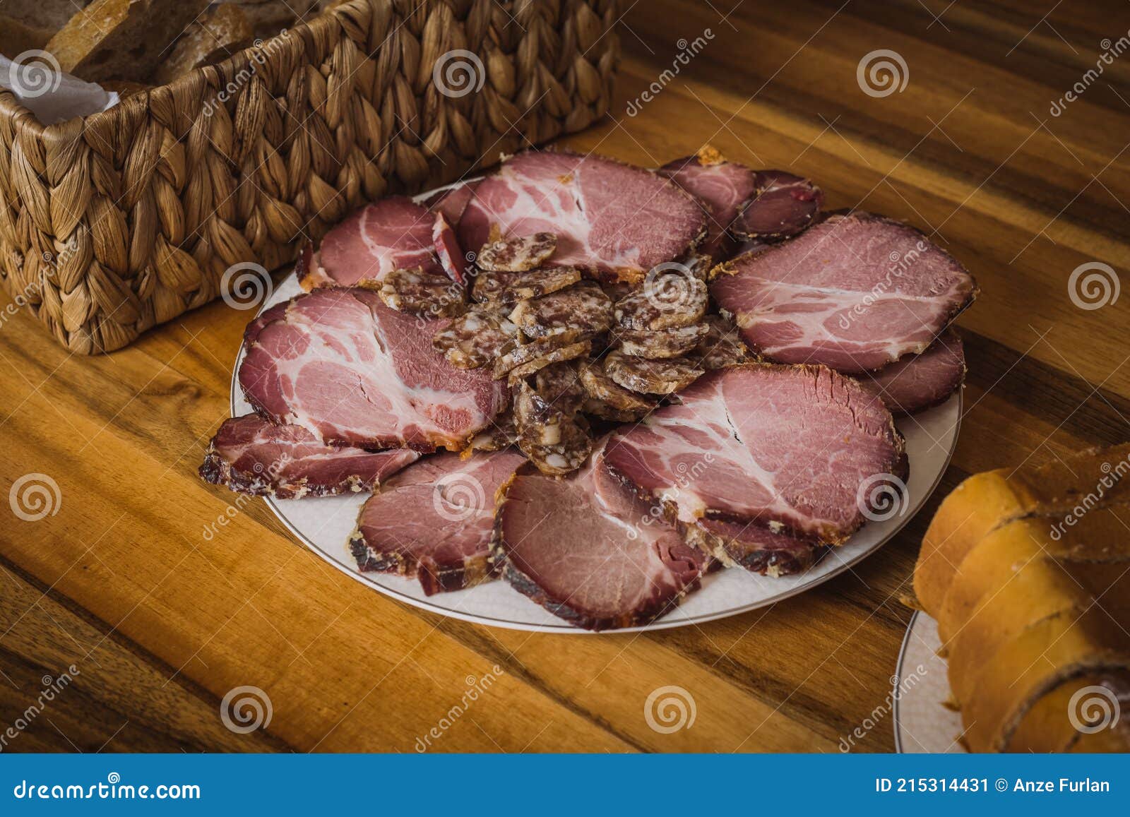 Freshly Sliced Ham on a Table and Plate for Easter Celebration Stock ...