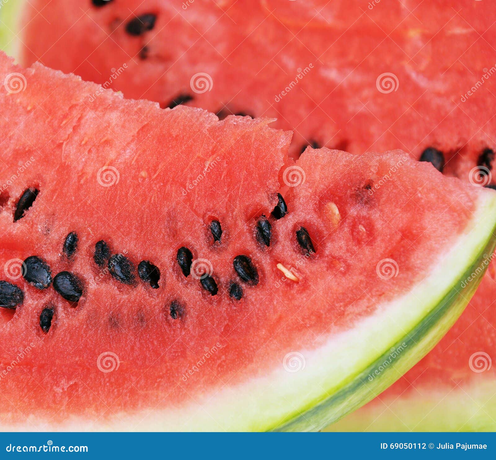 Freshly Sliced Watermelon Closeup Stock Photo - Image of copy, dessert ...