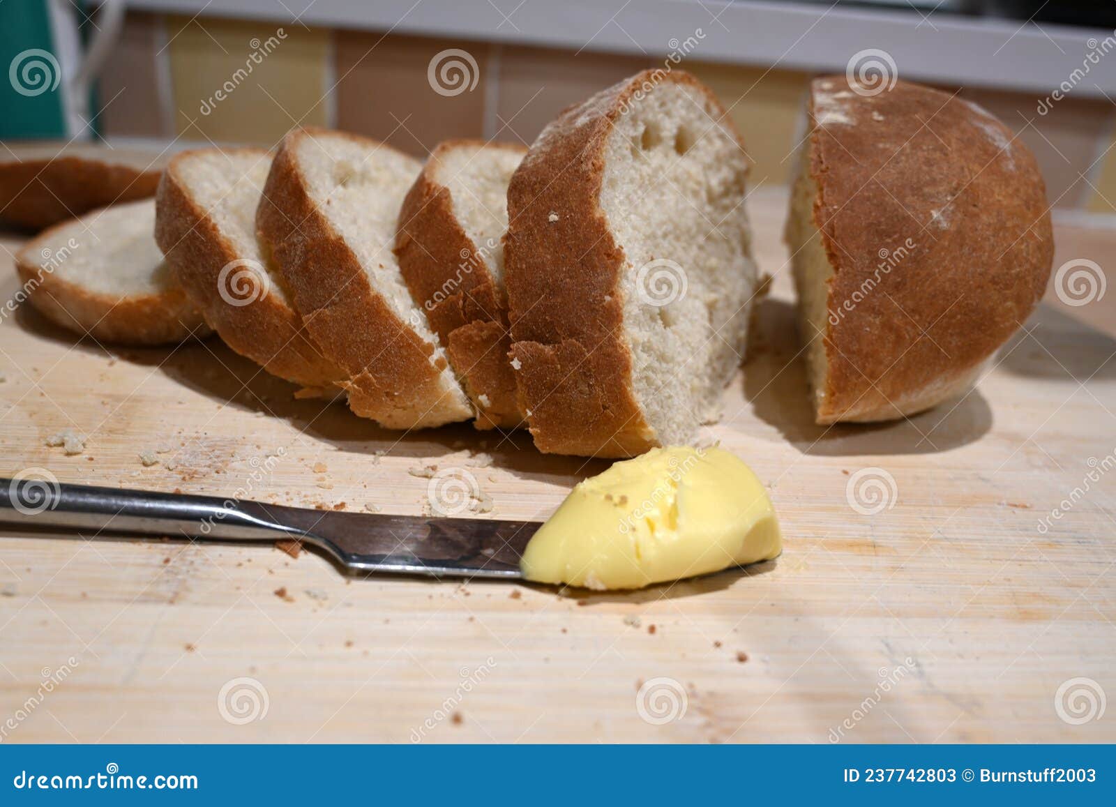 Sliced White Bread, Home Cooked Bread Ready for Making Sandwiches Stock ...