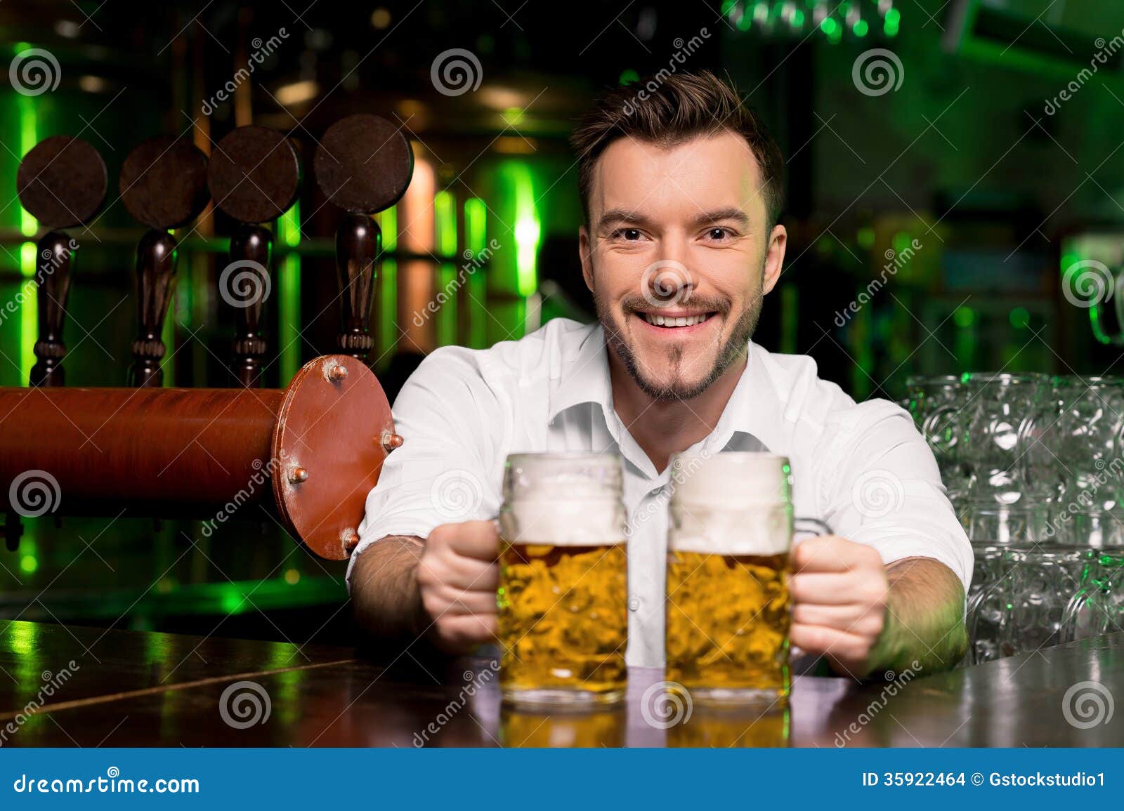 Freshly tapped beer. stock photo. Image of cool, adult - 35922464