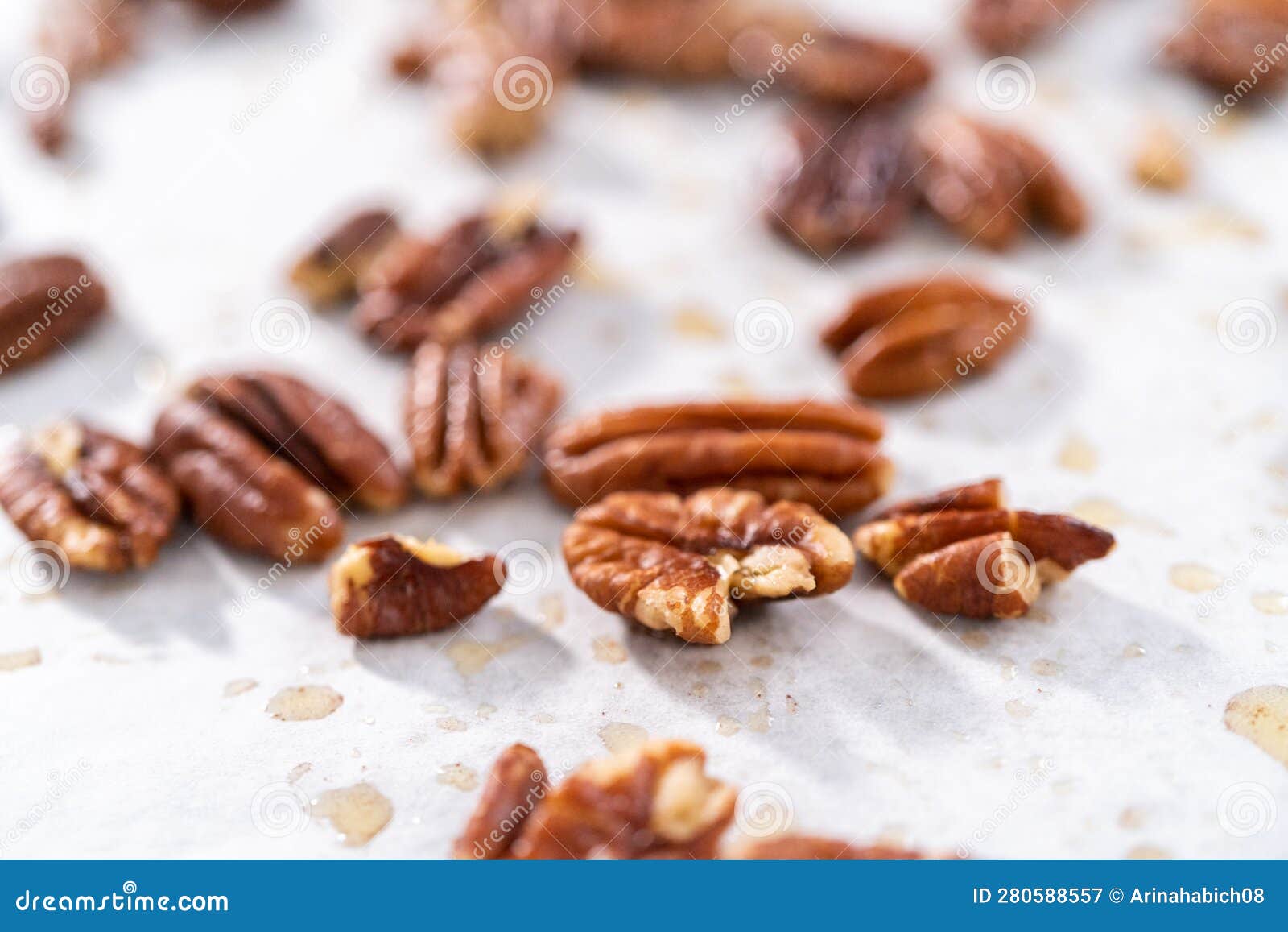 Toasted pecans stock image. Image of paper, nuts, making - 280588557