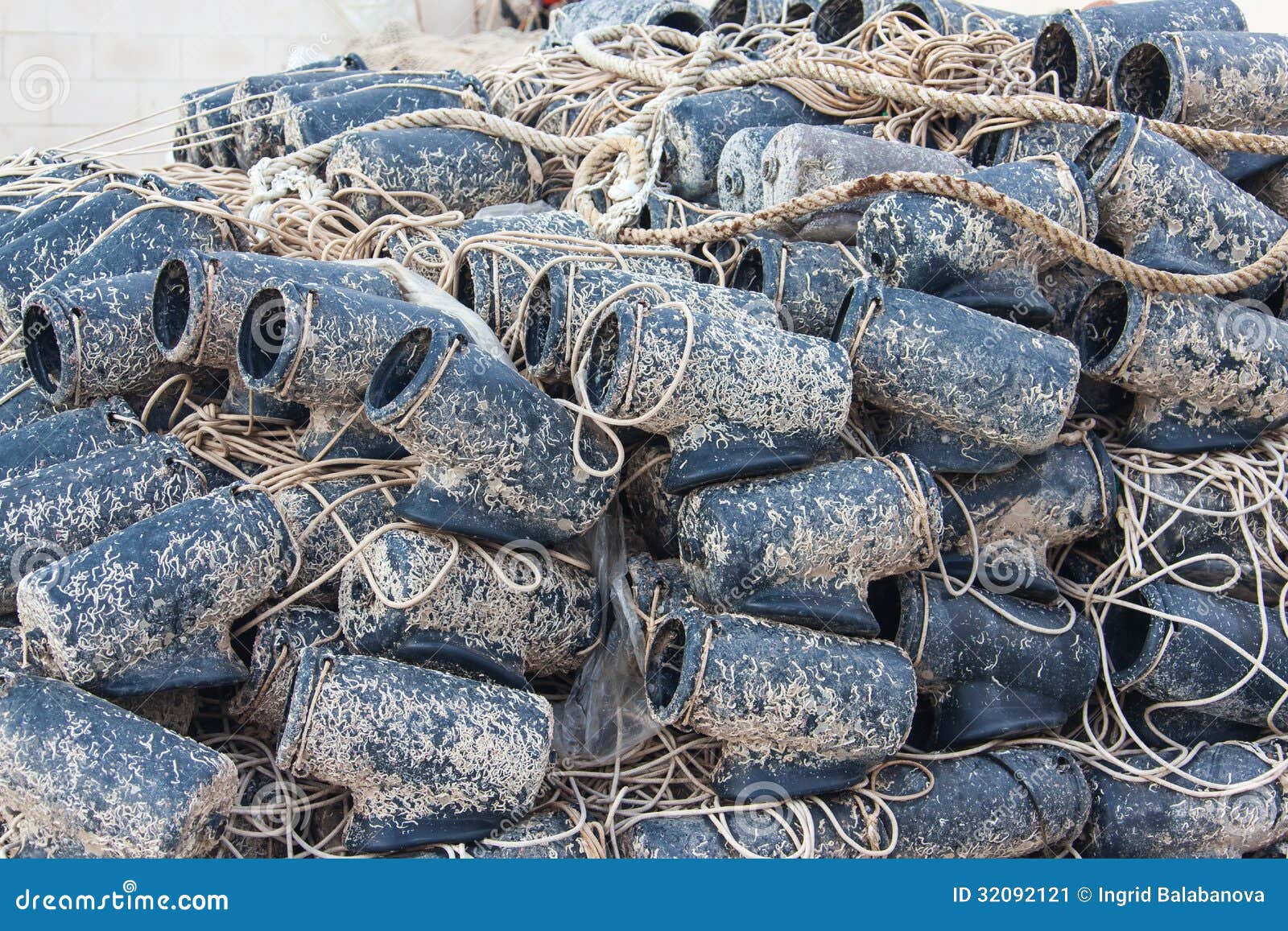 Freshly Used Wet Fishing Net Stock Image - Image of rope, detail: 32092121