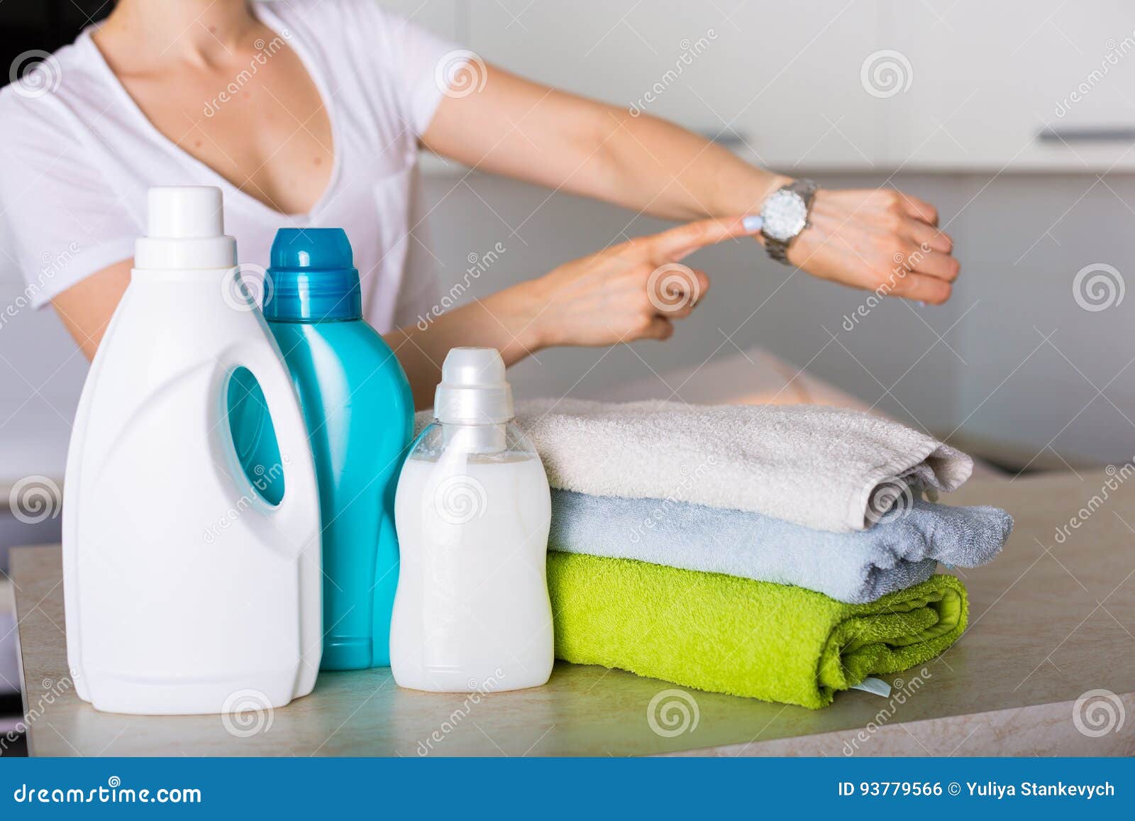 Freshly washed laundry stock photo. Image of hands, late - 93779566