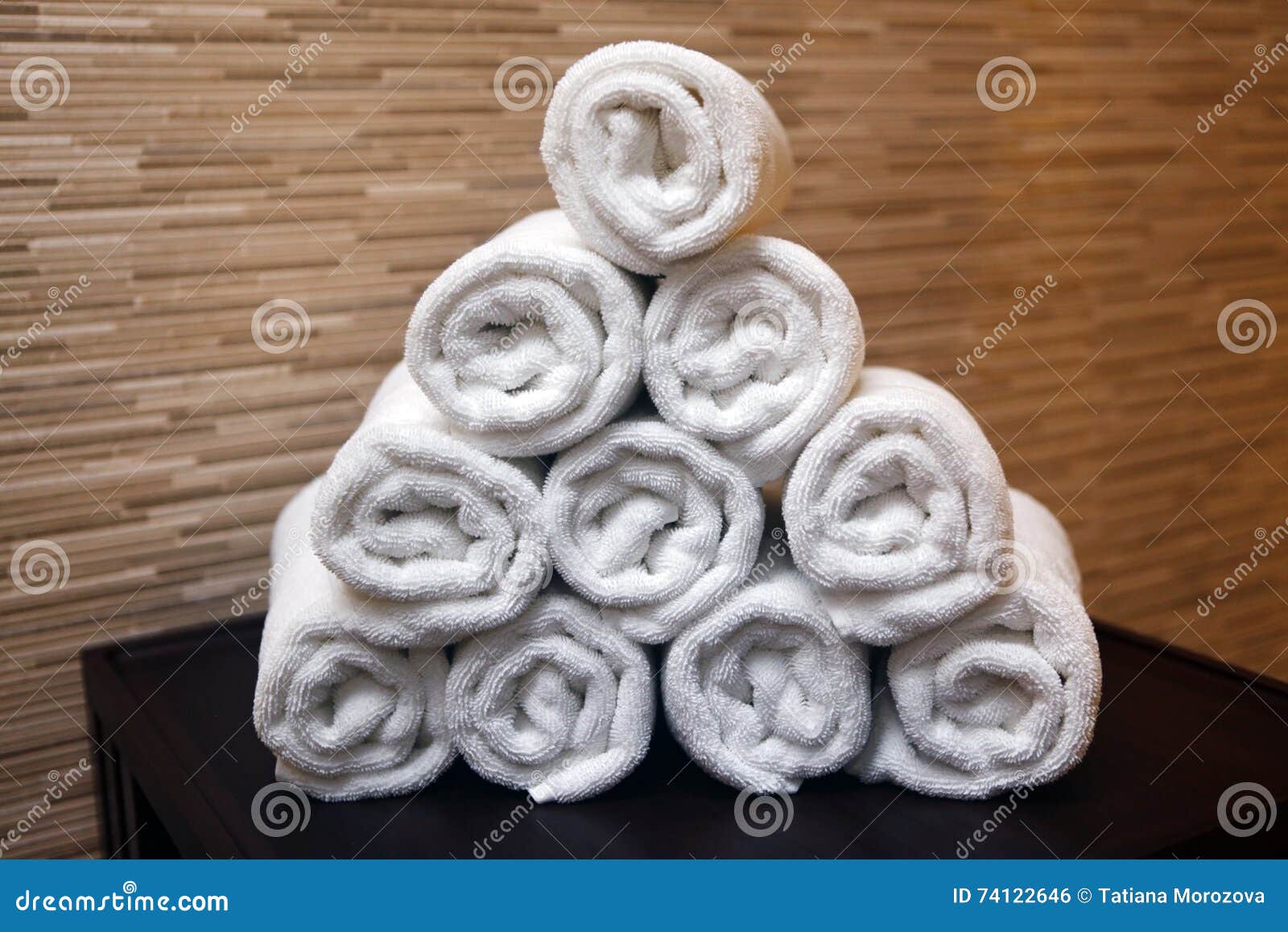 Freshly Washed Rolled Towels Stock Photo - Image of stack, equipment ...
