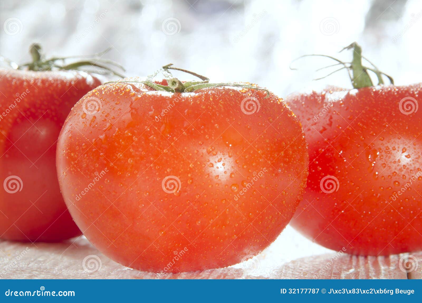 Freshly Washed Tomatoes with Water Drops Stock Image - Image of ...