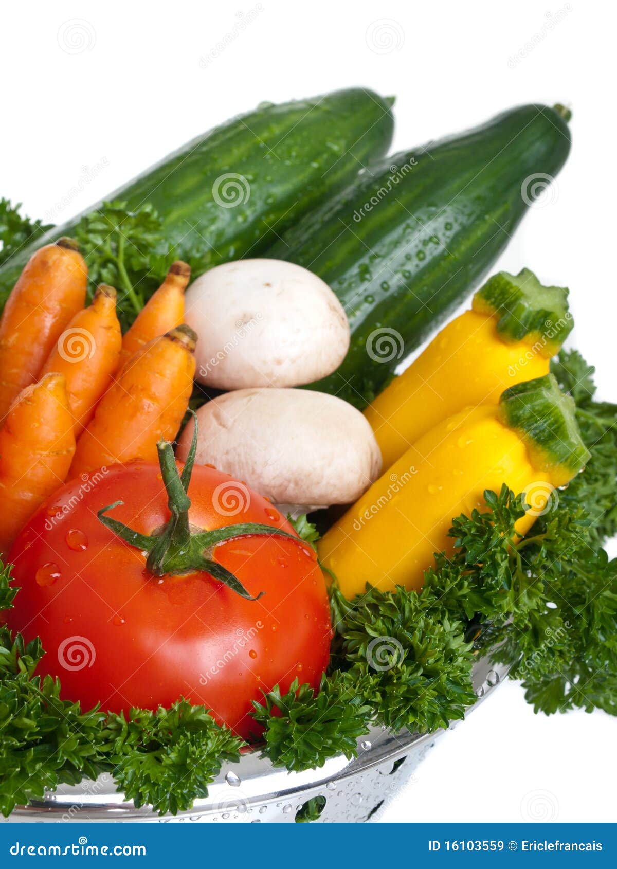 Freshly Washed Vegetables in Strainer Stock Image - Image of bunch ...