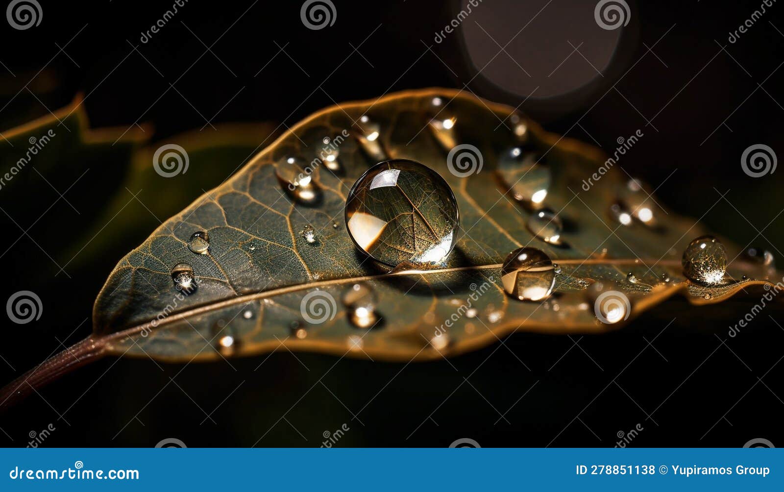 Freshness and Beauty in Nature Dew Drops on Green Leaves Generated by ...