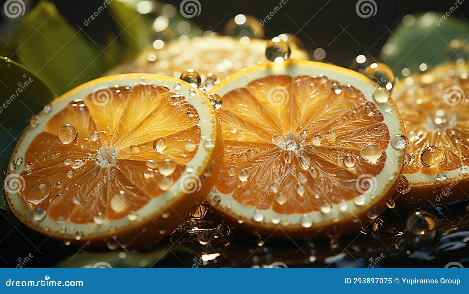 Freshness of Citrus Fruit, Close Up of Lemon Slice, Wet Drop Generated ... Freshness of Citrus Fruit, Close Up of Lemon Slice, Wet Drop Generated ...