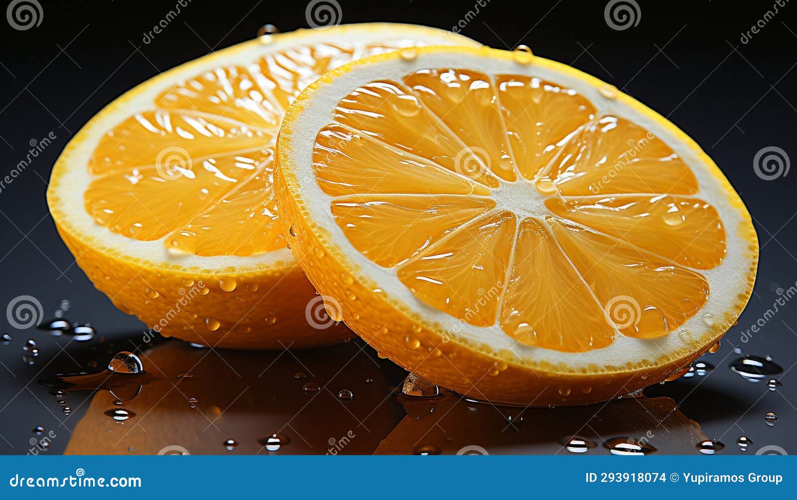 Freshness of Citrus Fruit, Slice of Lemon, Wet with Drop Generated by ... Freshness of Citrus Fruit, Slice of Lemon, Wet with Drop Generated by ...