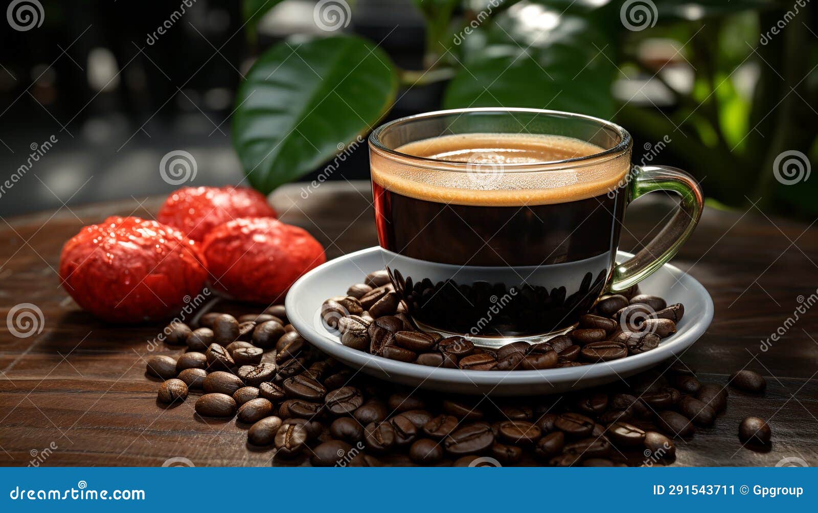 Freshness in a Cup, a Gourmet Coffee Break in Nature Generated by AI ...