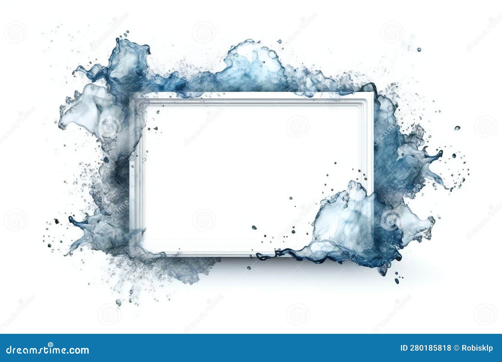 Freshness Design Wet Frame or Border with Water Stock Illustration ...