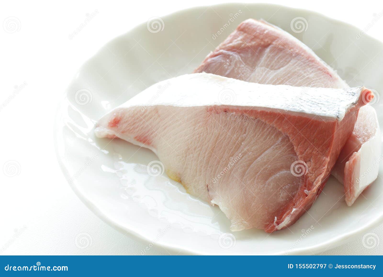 Yellow Tail Fillet on White Background Stock Image - Image of fillet ...