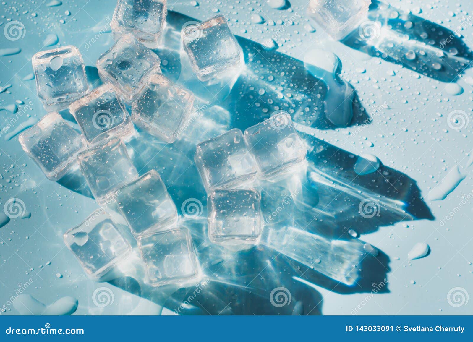 Freshness Ice Cubes on Blue. Summer Pattern Stock Image - Image of ...