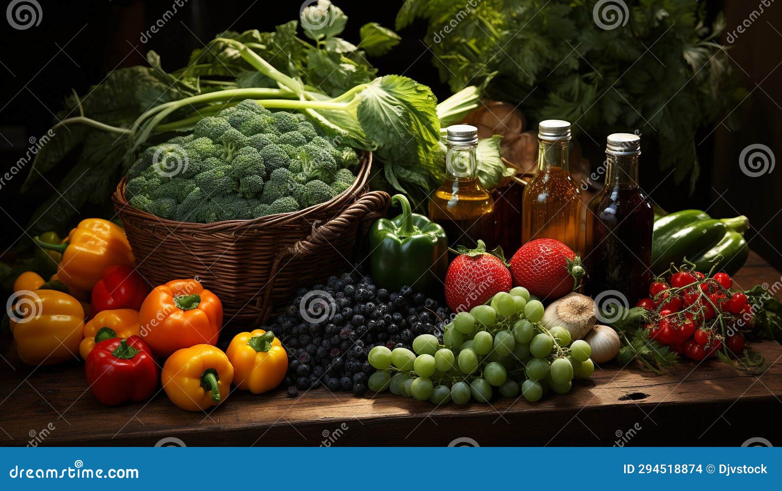 Freshness of Nature Bounty in Healthy Eating Basket Generated by AI ...