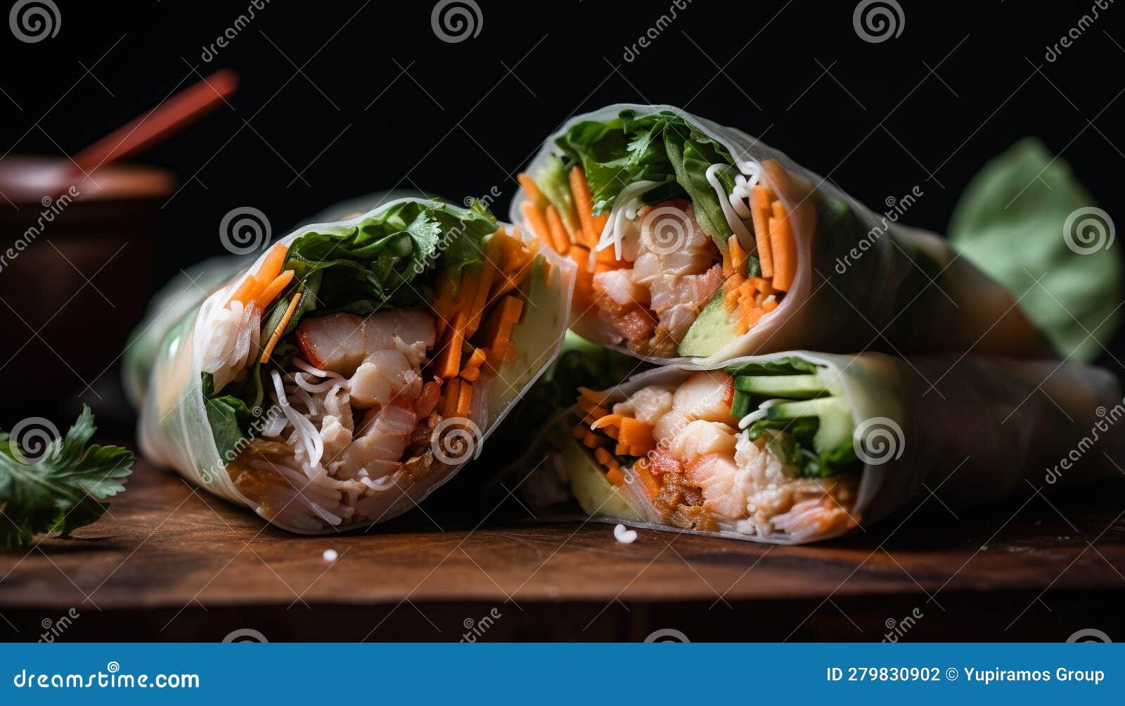 Freshness Rolled Up in a Healthy Spring Roll Appetizer Plate Generated ...