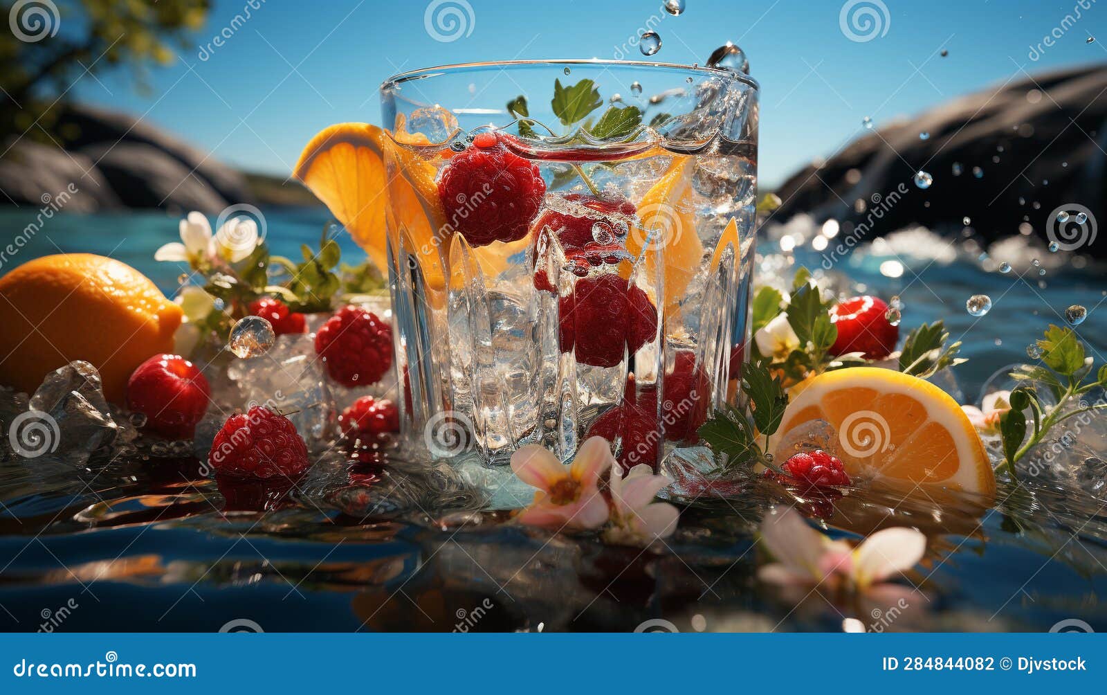 Freshness of Summer in a Glass, Nature Liquid Refreshment Generated by ...