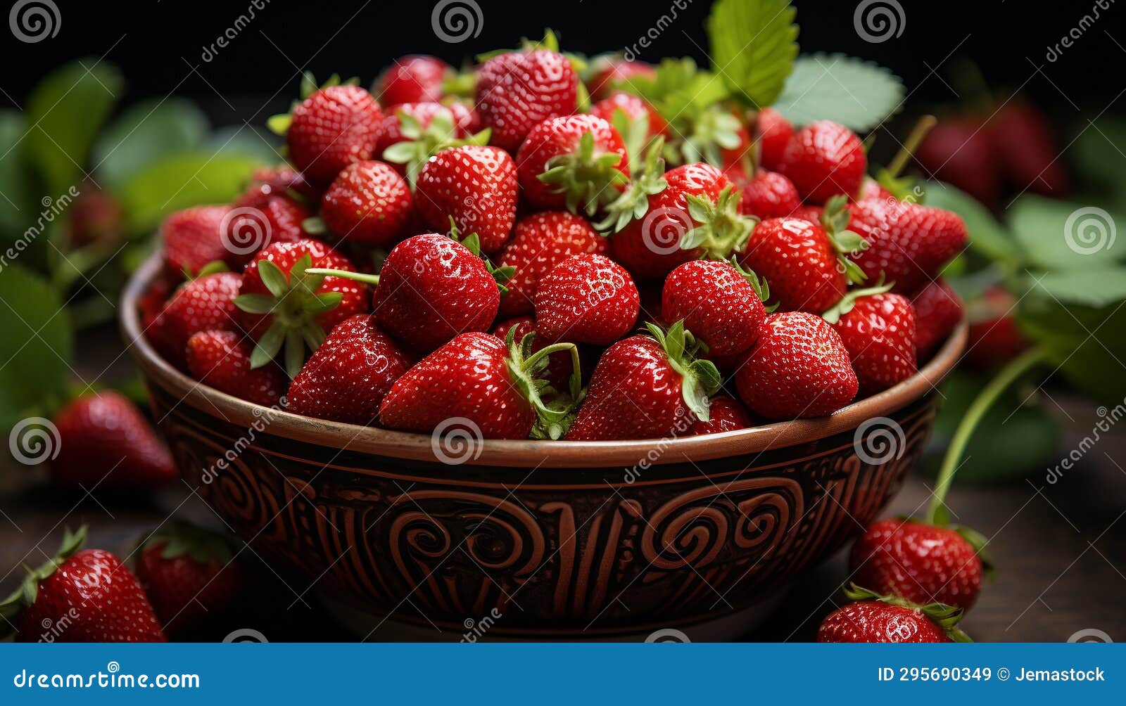 Freshness and Sweetness in a Bowl of Berries Generated by AI Stock ...