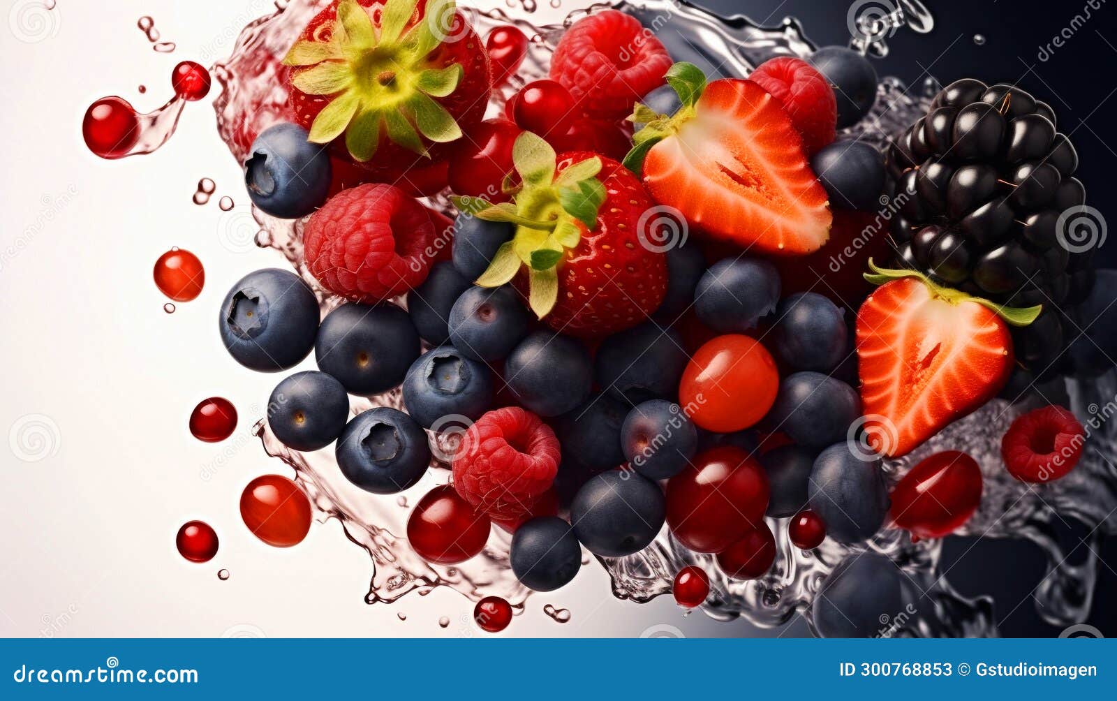 Freshness and Sweetness in a Bowl of Berries Generated by AI Stock ...