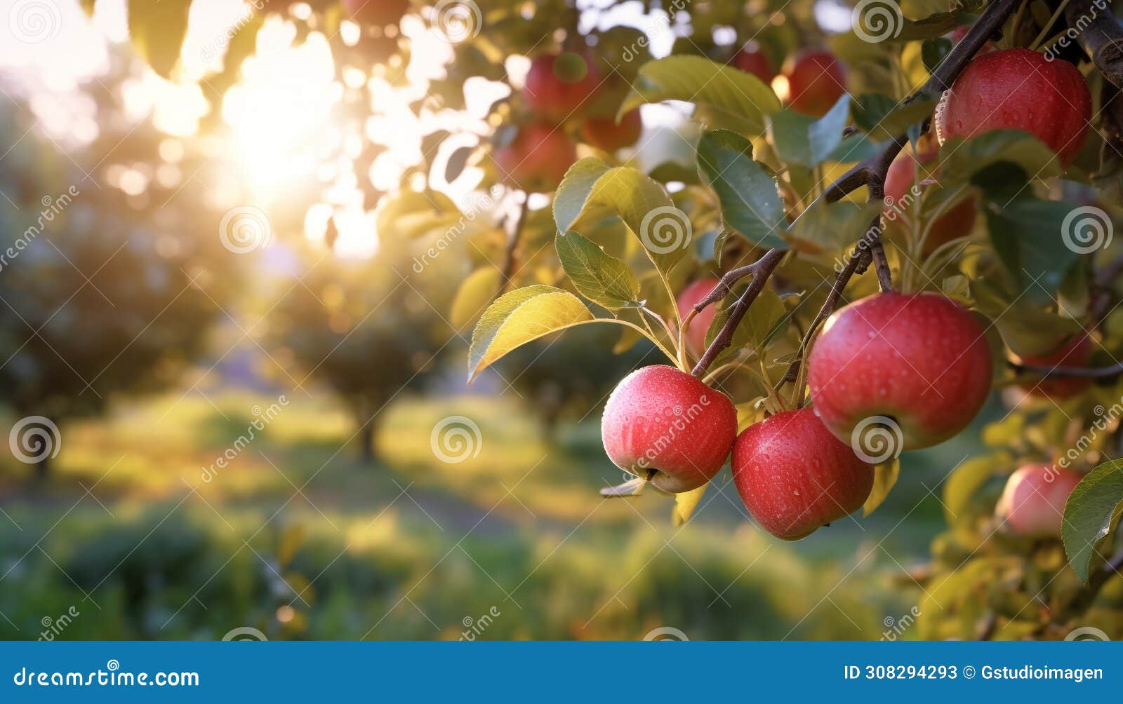 Freshness and Sweetness in Nature Healthy Apple Tree Generated by AI ...