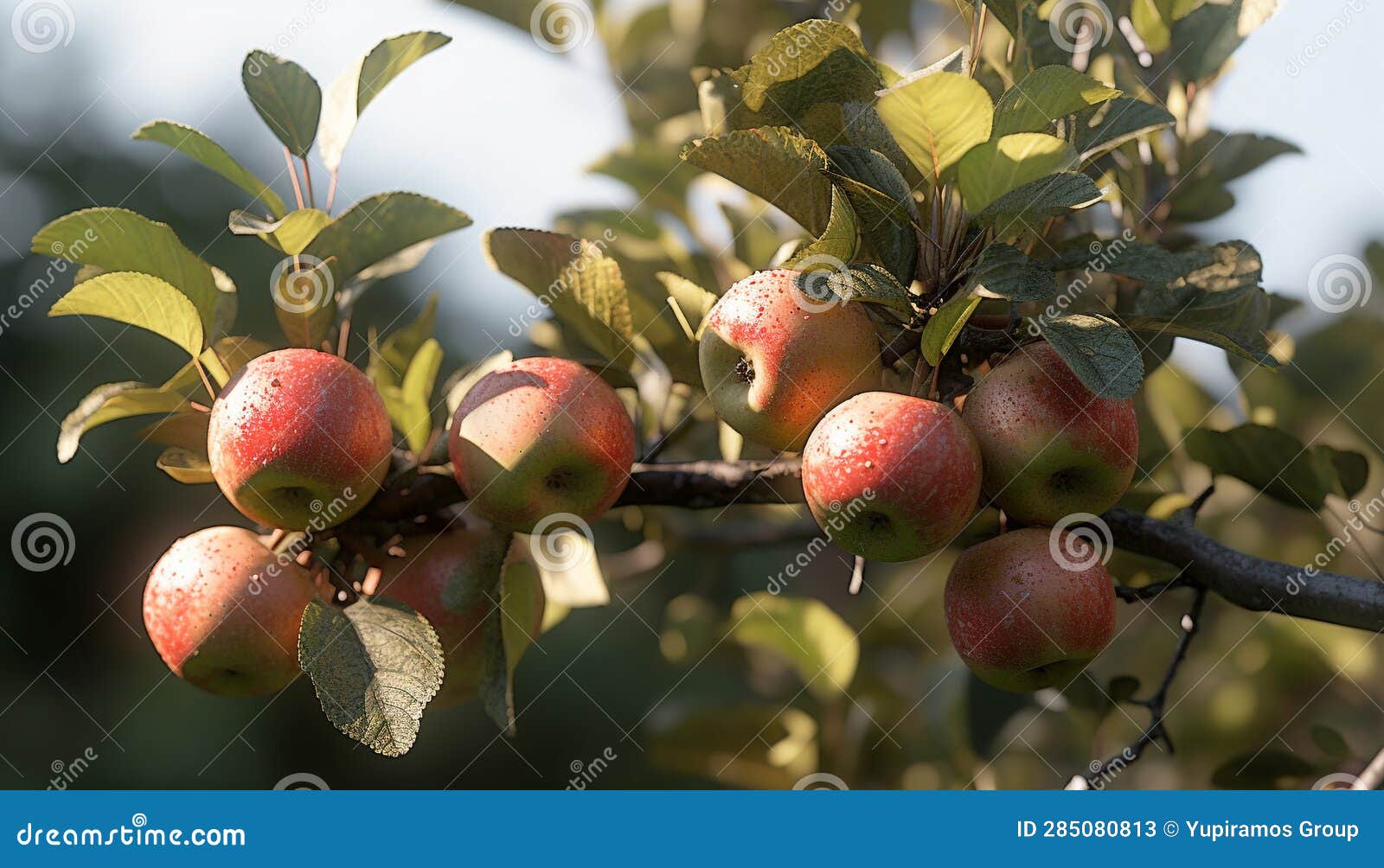 Freshness and Sweetness of Ripe Apples in a Beautiful Orchard Generated ...
