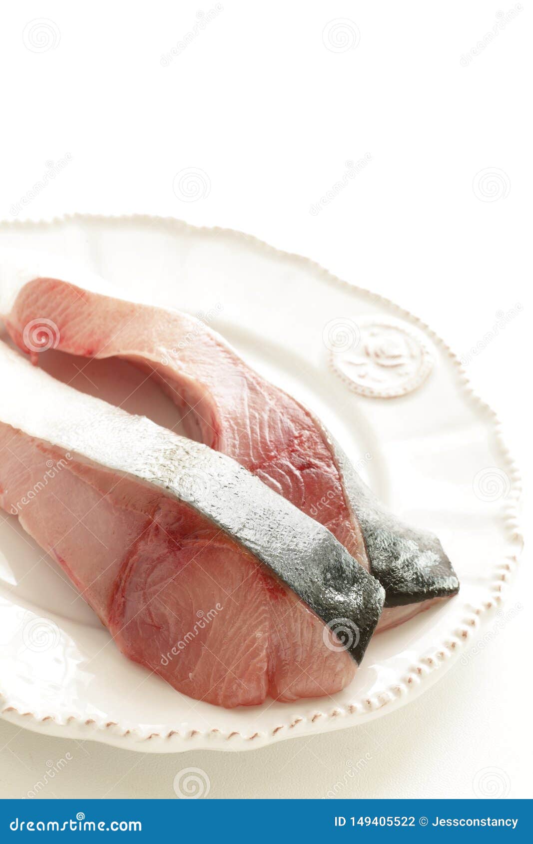 Freshness Yellow Tail Fillet Fish Stock Photo - Image of dish, copy ...