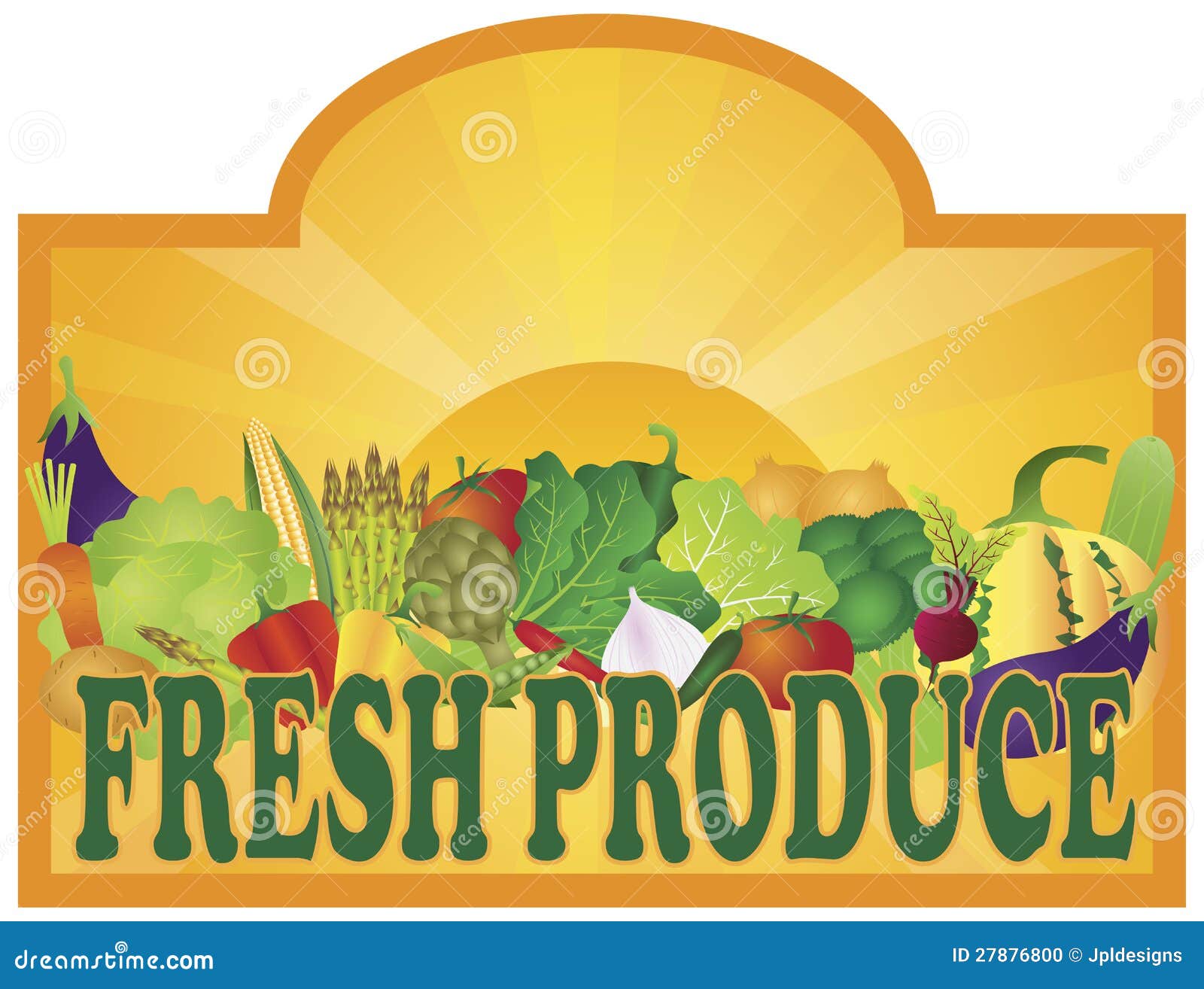 FreshProduceSignSunRaysV stock vector. Illustration of lettuce - 27876800