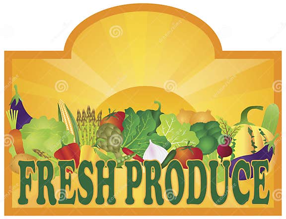 FreshProduceSignSunRaysV stock vector. Illustration of lettuce - 27876800