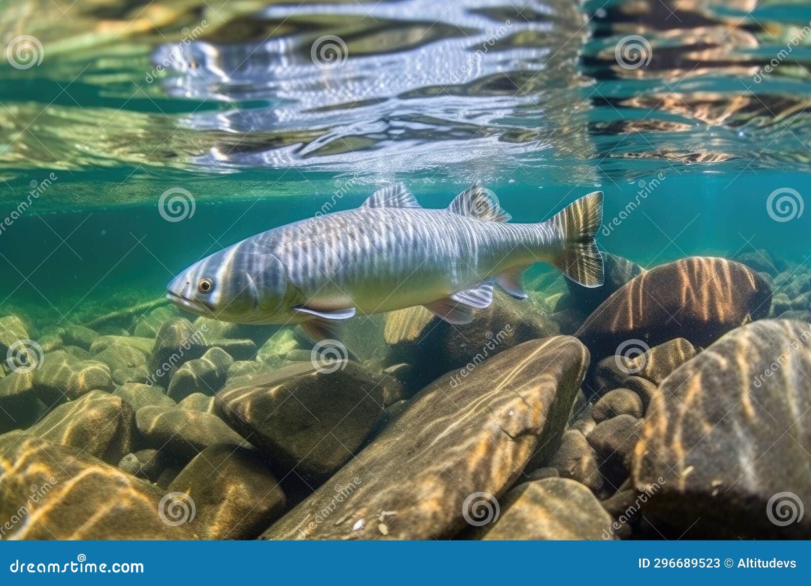 Freshwater Fish within a Clear Pond Surrounded by Rocks Stock Image ...